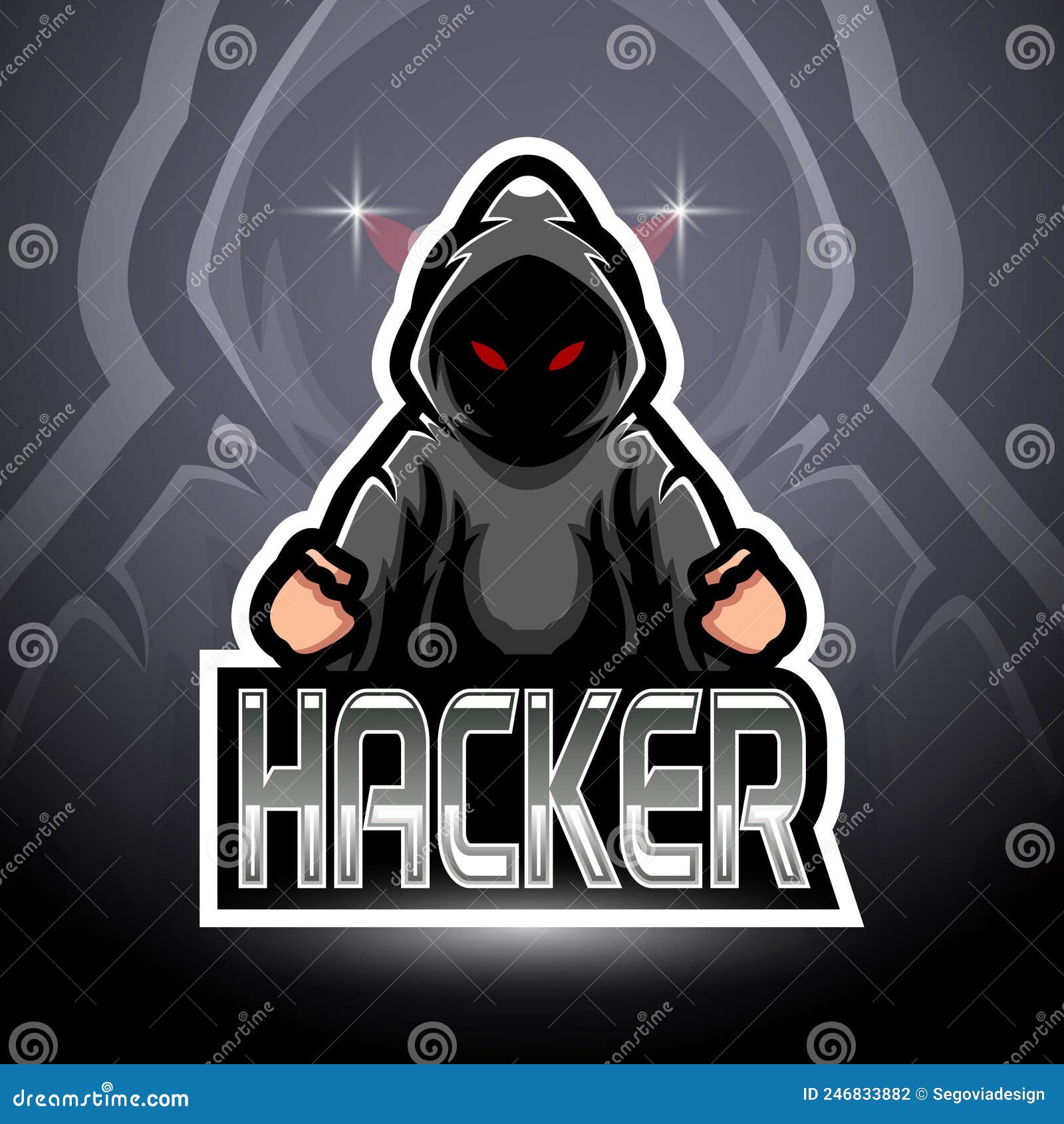 Hacker Esport Logo Mascot Design Stock Vector - Illustration of icon ...