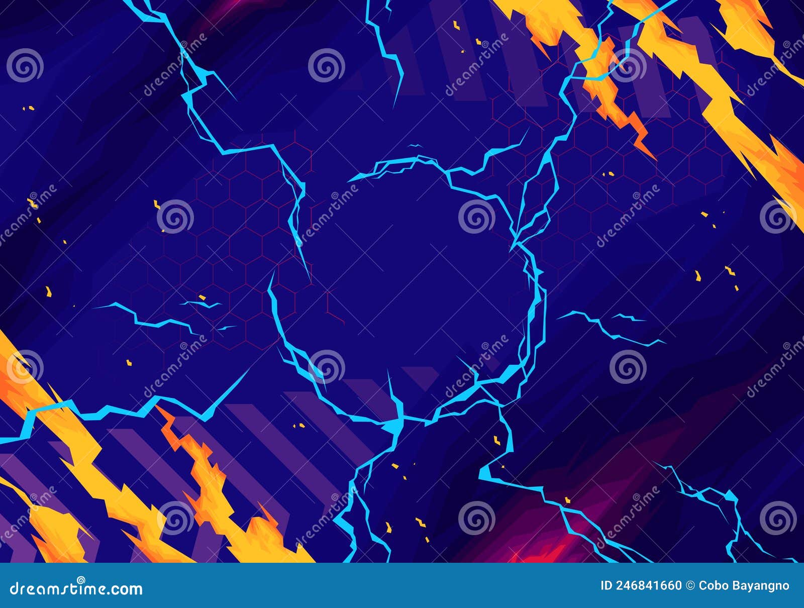 Abstract Background with Electric and Fire Elements Stock Vector ...