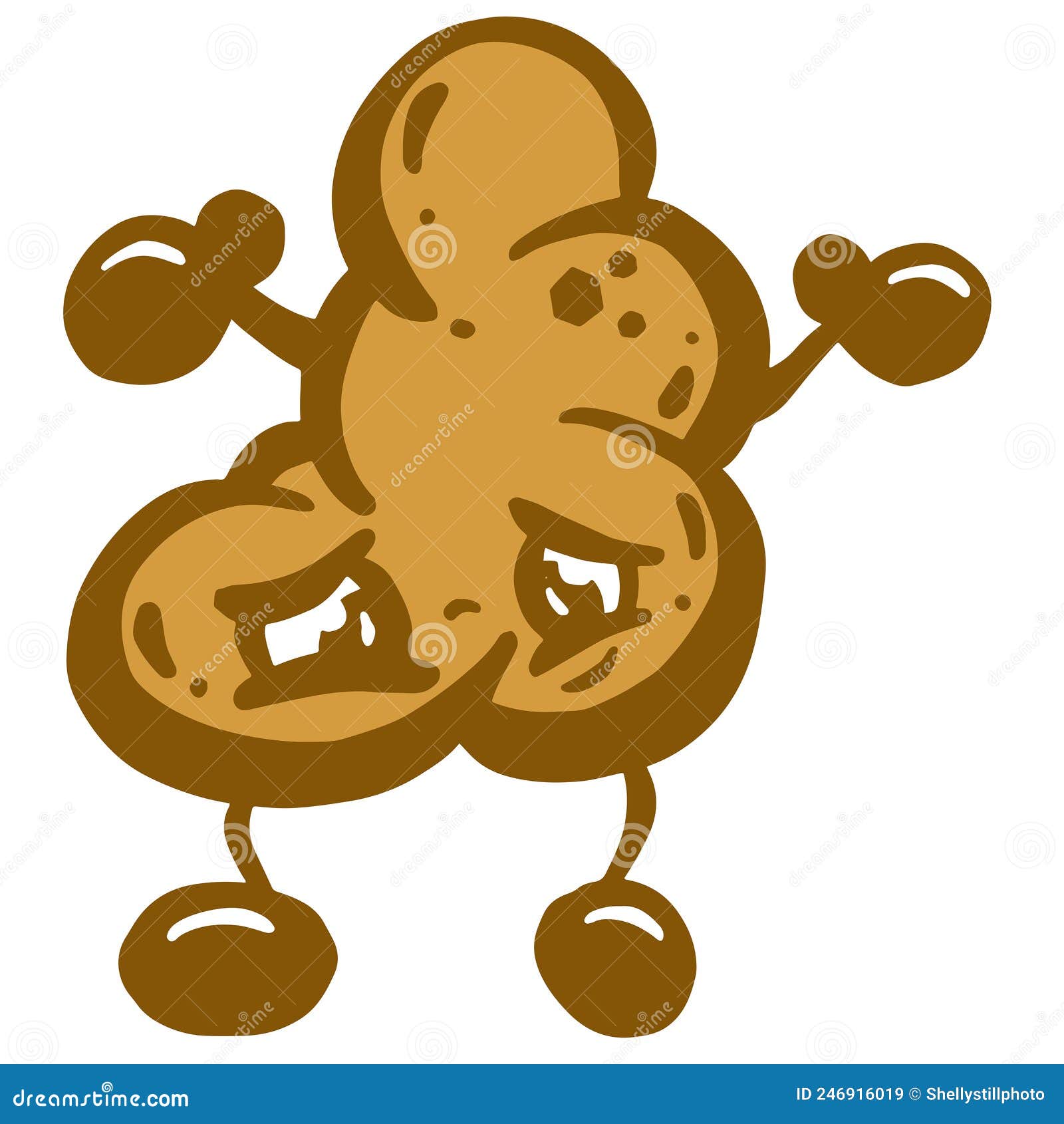 Cartoon Human or Dog Poop Poo Character Illustration Vector Stock ...