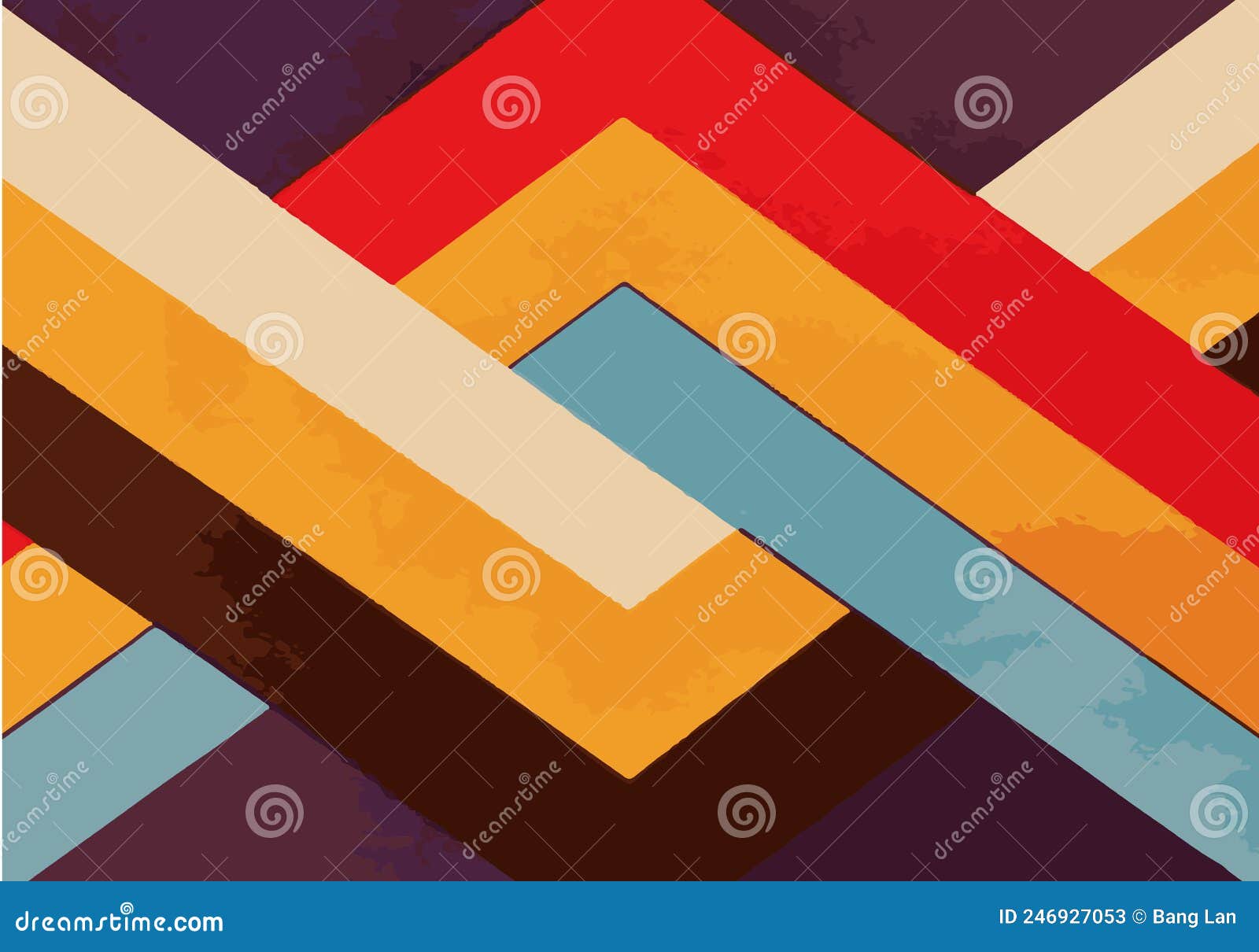 Retro Themed Design Background with Bright Colors Stock Vector ...