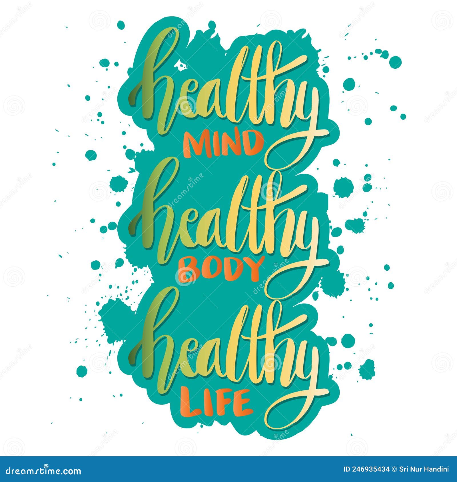 Healthy Mind Healthy Body Healthy Life. Poster Quotes. Stock Vector ...