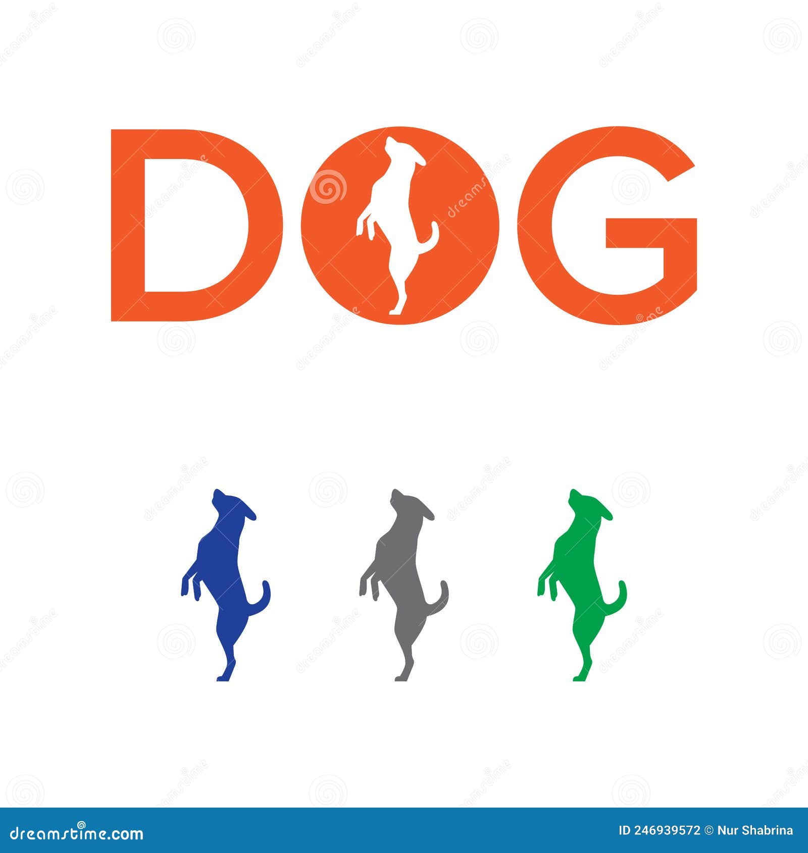 Elegant Modern Dog Playing and Standing Logo Concept with Color ...
