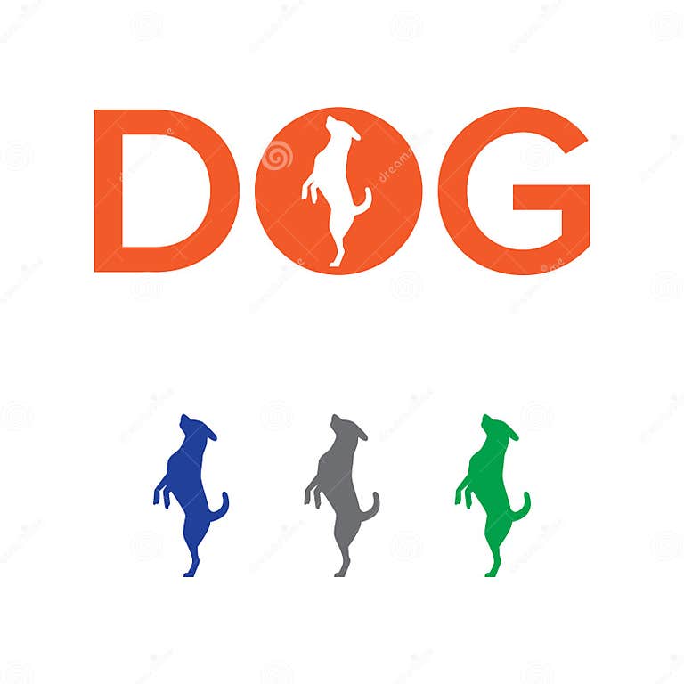 Elegant Modern Dog Playing and Standing Logo Concept with Color ...