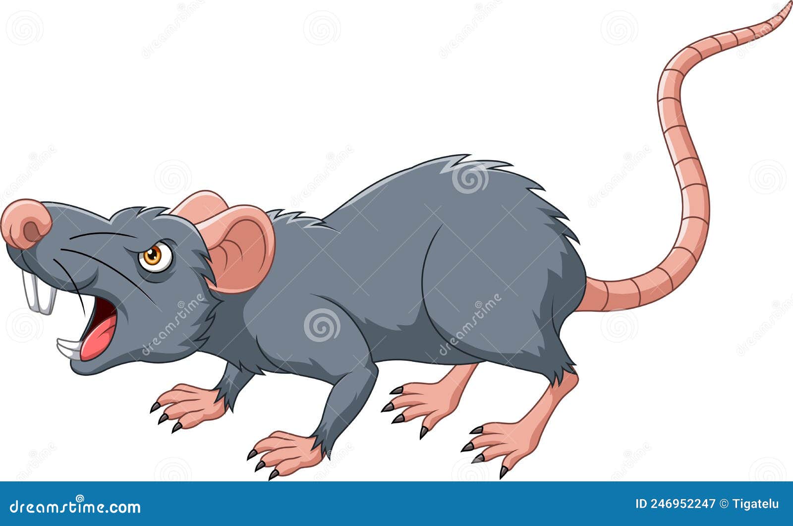 Cartoon Angry Mouse on White Background Stock Vector - Illustration of ...