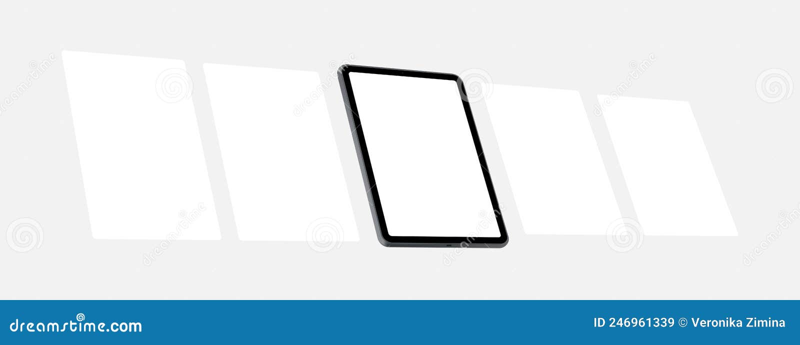 Black Tablet Mockup with Blank Wireframing Web Screens Stock Vector ...