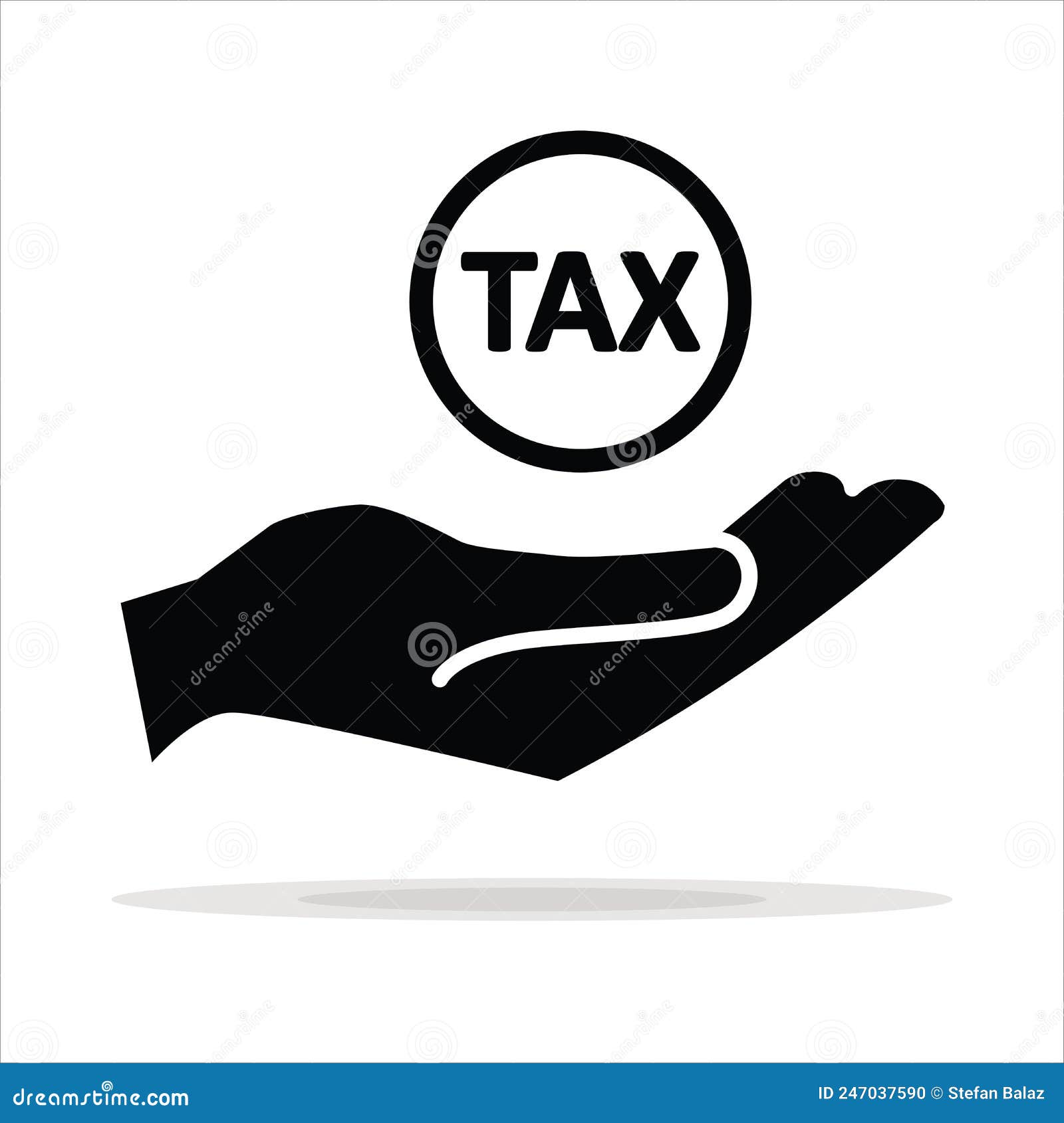 Tax Payment Concept. Hand Holding Tax Icon Sign Vector Template. Tax ...