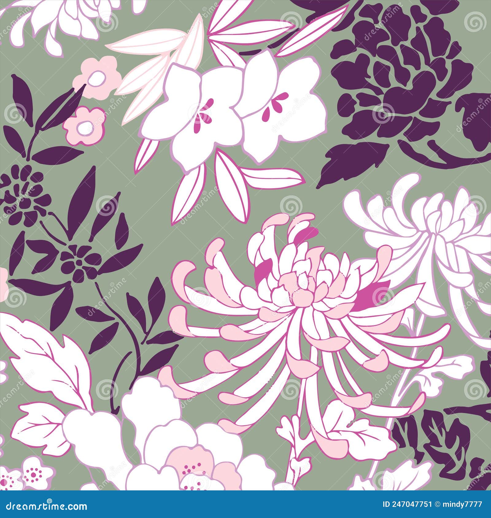 Floral Pattern. Liberty Style. Floral Seamless Background for Fashion ...