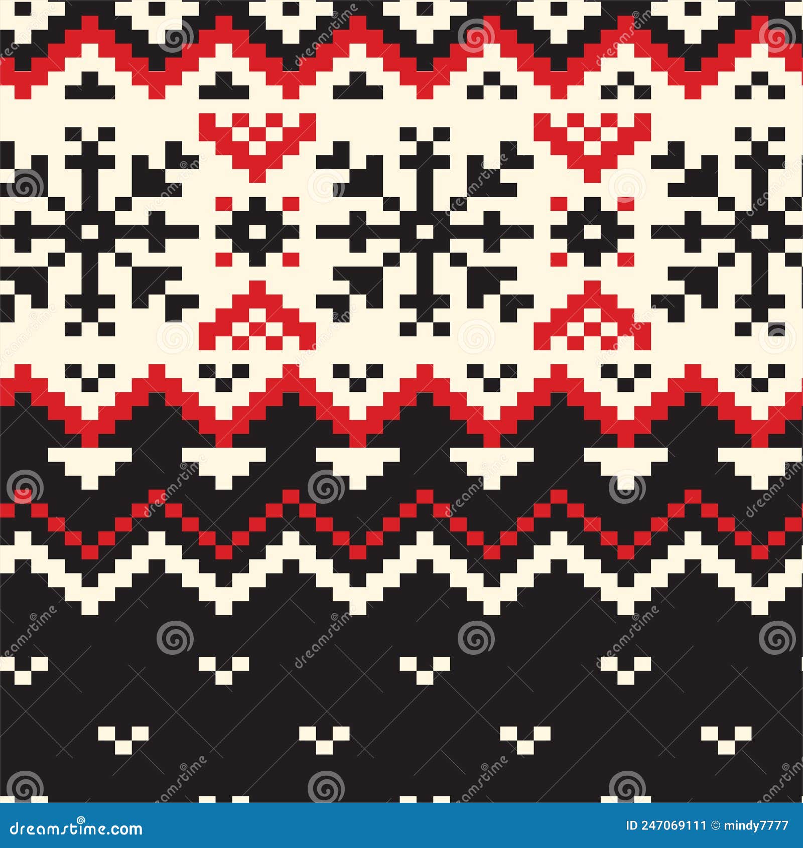 Nordic Style Christmas Snowflake Jacquard. New Year or Winter Design ...