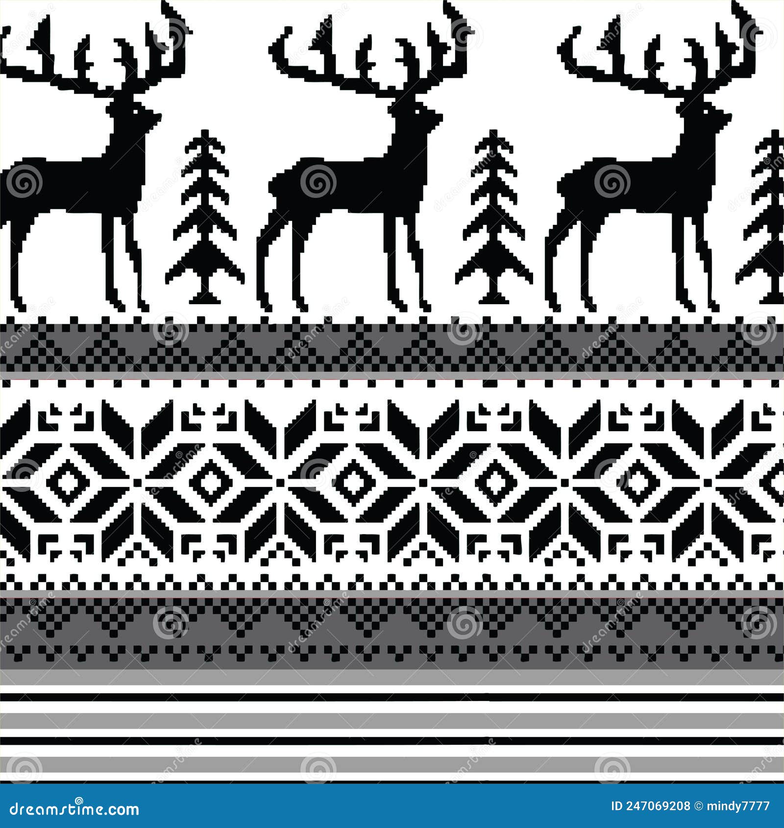 Nordic Style Christmas Snowflake Jacquard. New Year or Winter Design ...