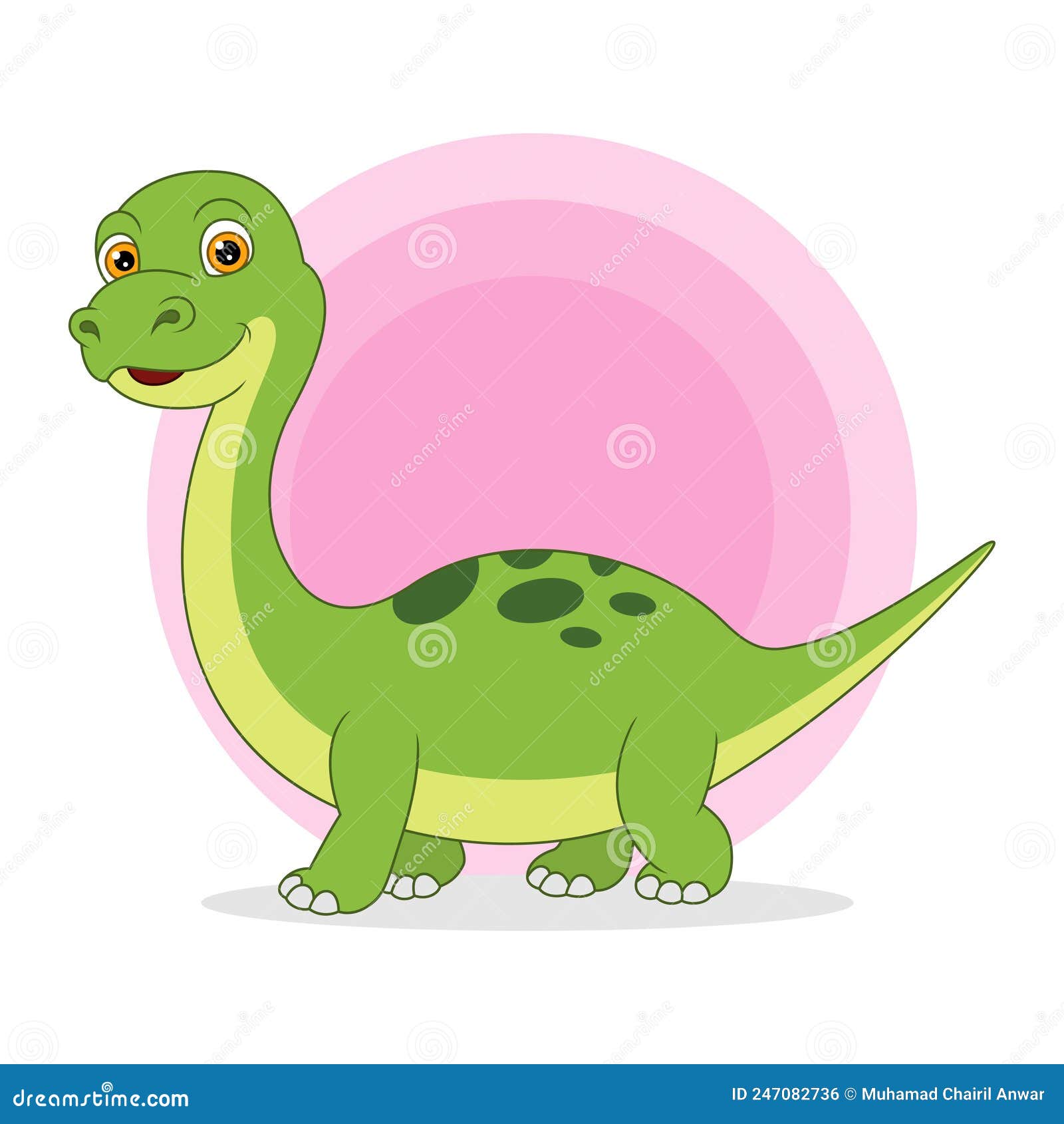 Cartoon Funny Little Brontosaurus Dinosaur Stock Vector - Illustration ...