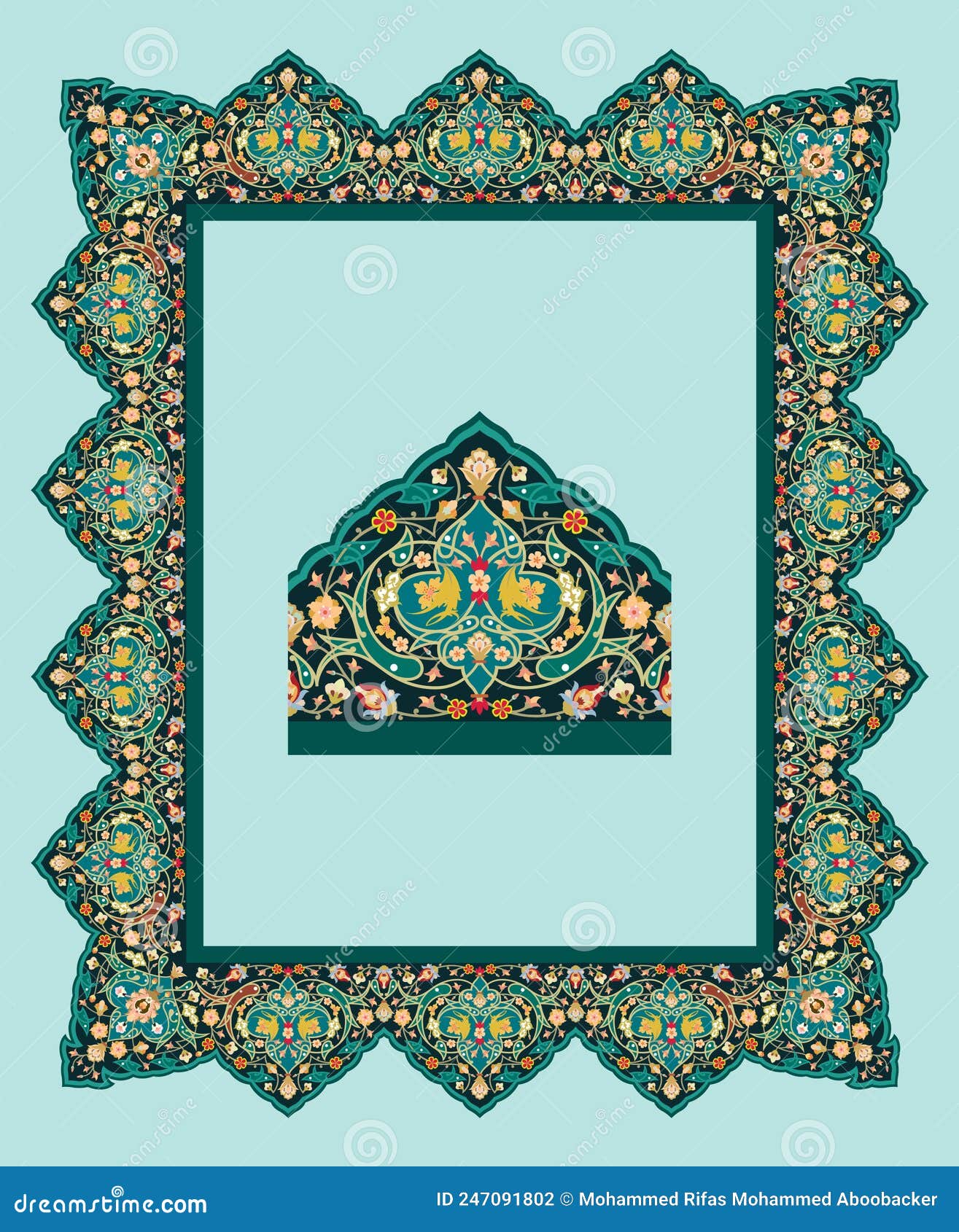 Arabic Floral Frame. Traditional Islamic Design. Stock Vector ...