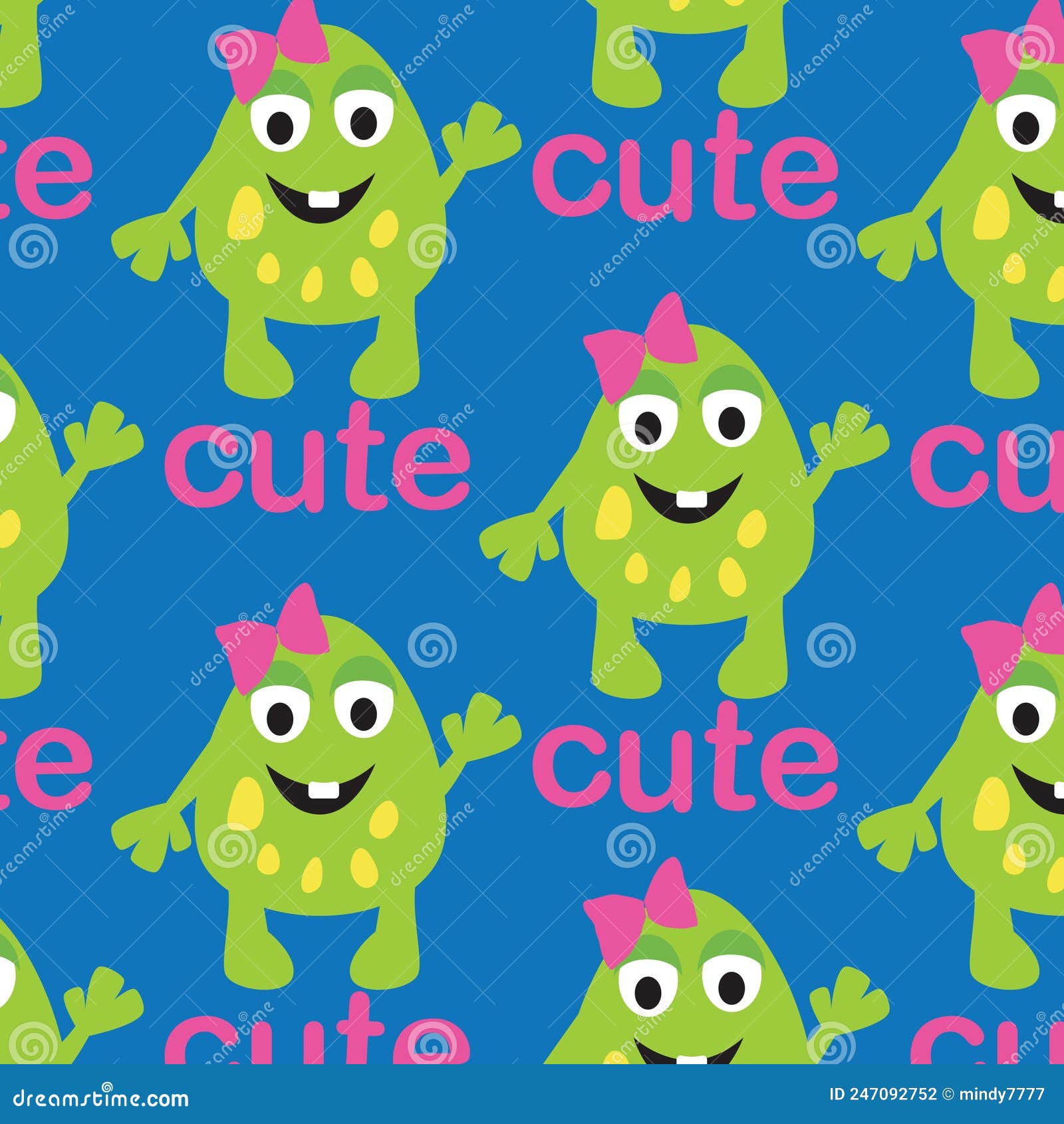 Cute Monster Pattern for Wrapping Paper, Greeting Cards Stock Vector ...