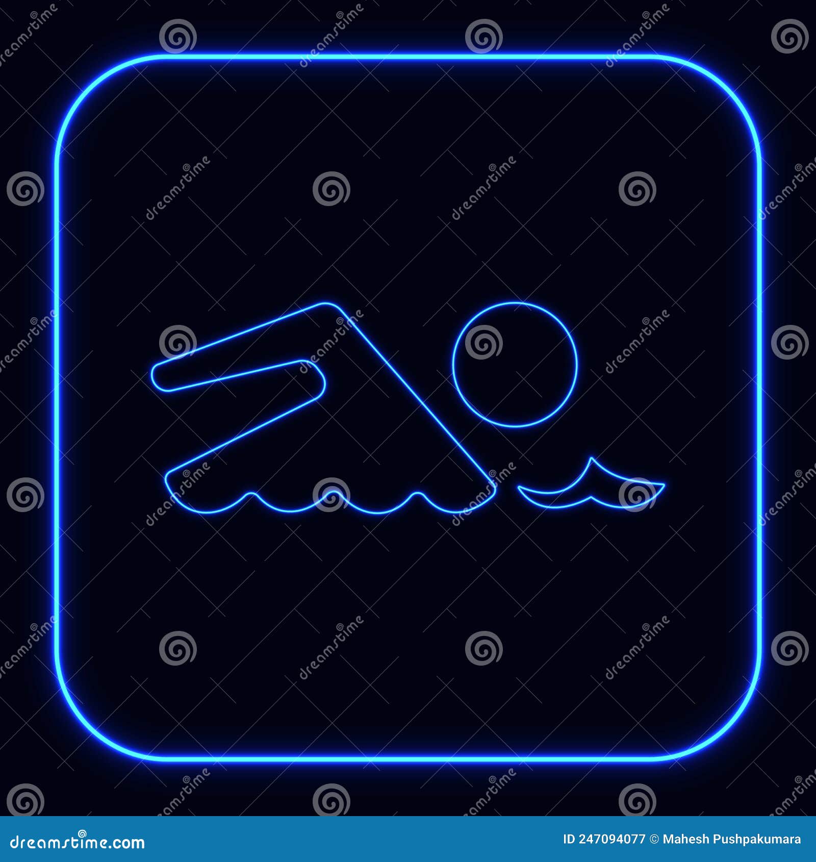 Swimming sign icon stock vector. Illustration of design - 247094077