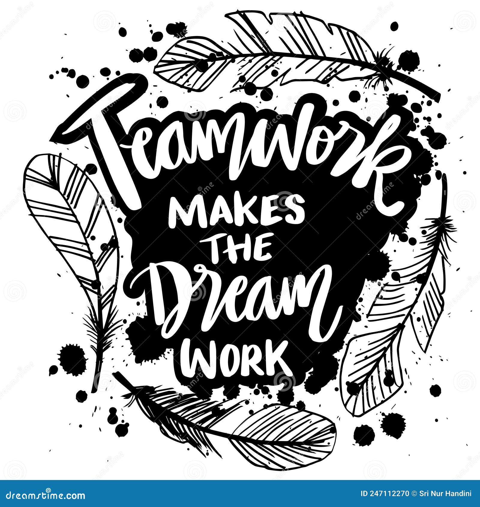 Teamwork Makes the Dream Work. Poster Quotes. Stock Vector ...