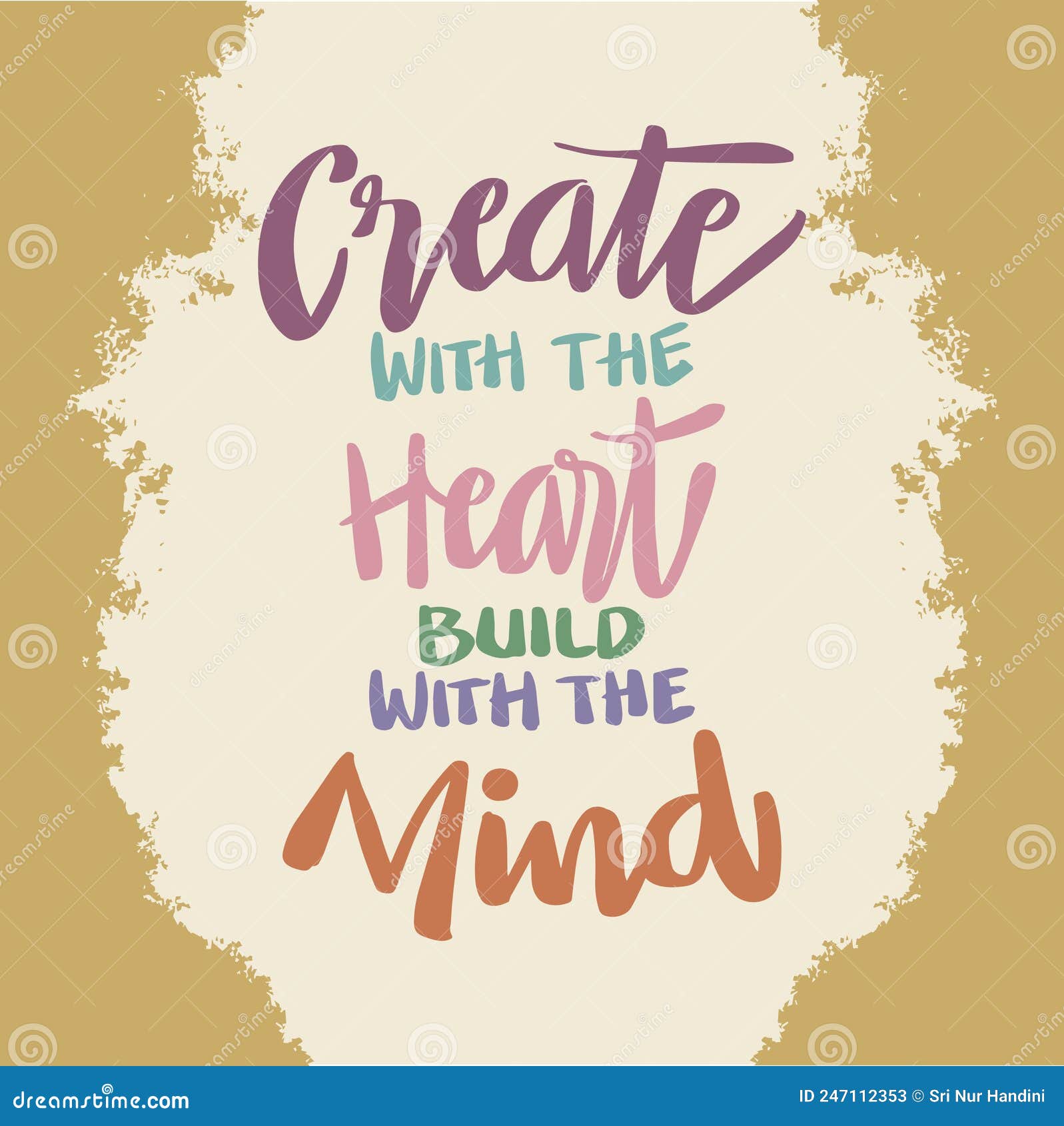 Create the Heart Build with the Mind. Poster Quotes. Stock Vector ...