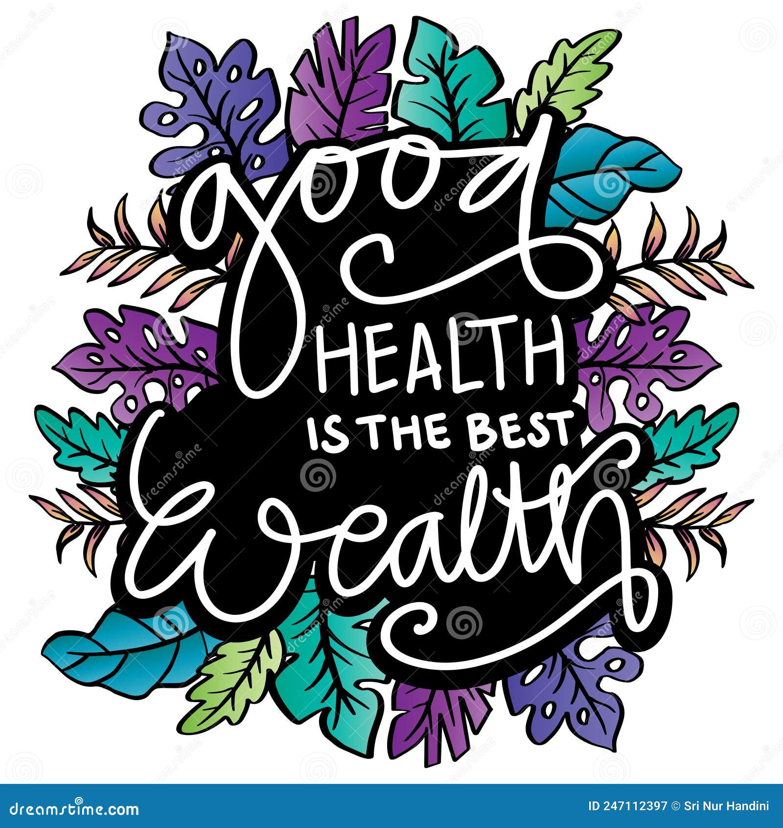 Good Health is the Best Wealth. Poster Quotes. Stock Vector ...