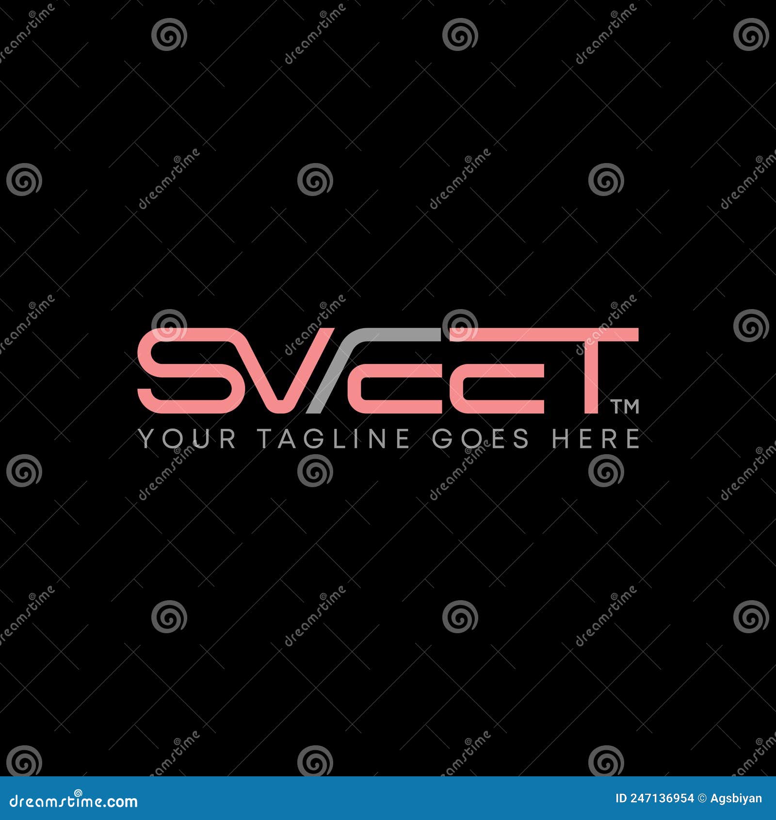 Letter or Writing SWEET Light Font with Cutting or Split Image Graphic ...