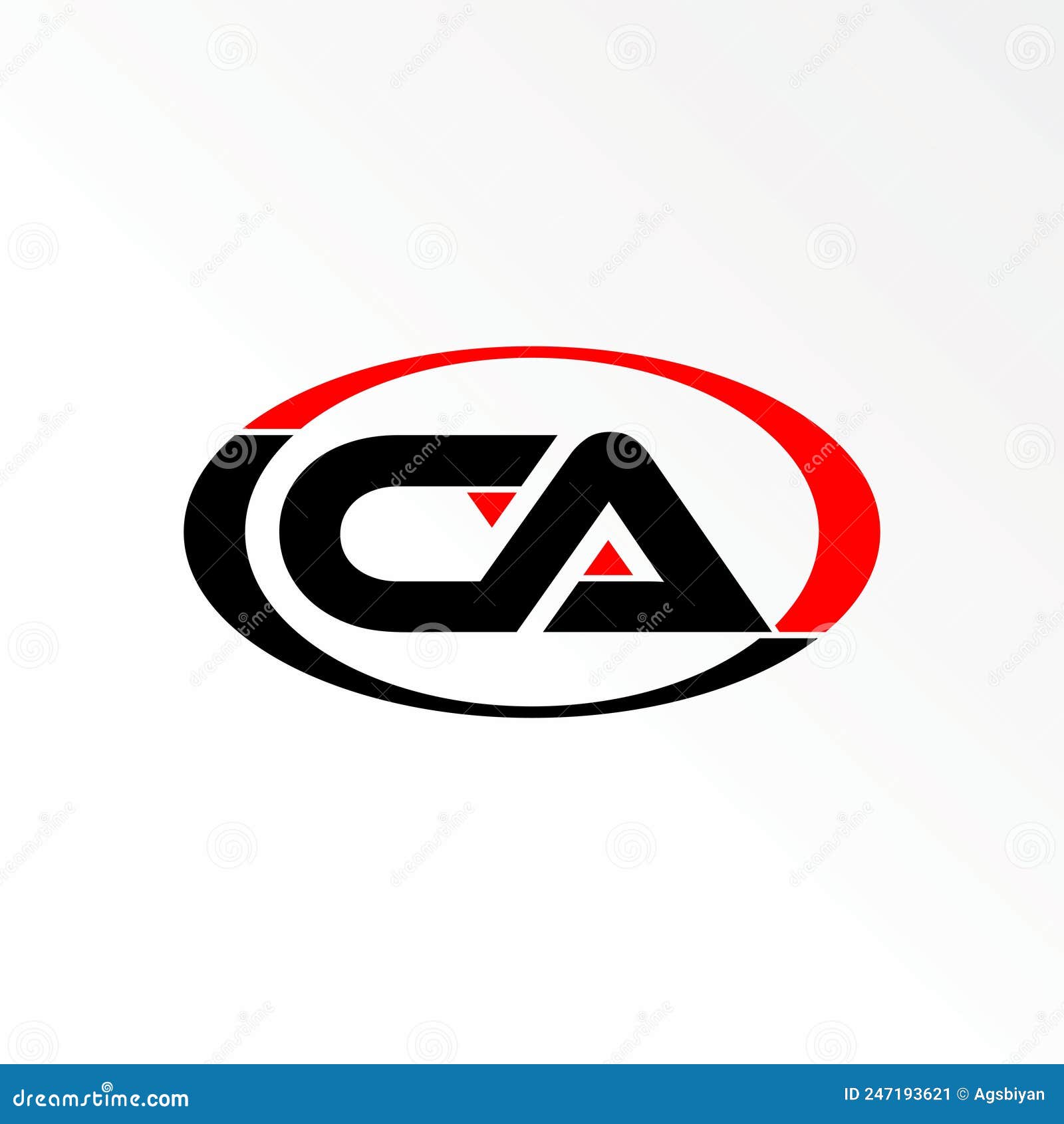 Letter or Word CA Sans Serif Connected Font in Ellipse Image Graphic ...