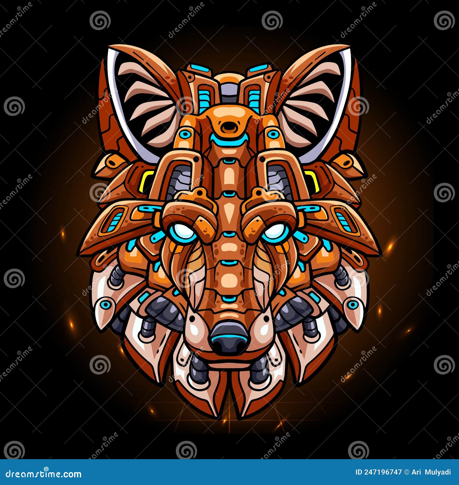 Fox Head Mecha Mascot. Esport Logo Design Stock Vector - Illustration ...