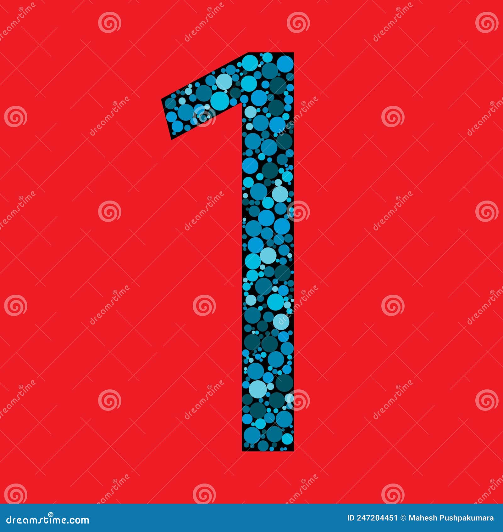 Vector Sign Number 1 in the Red Background Stock Vector - Illustration ...