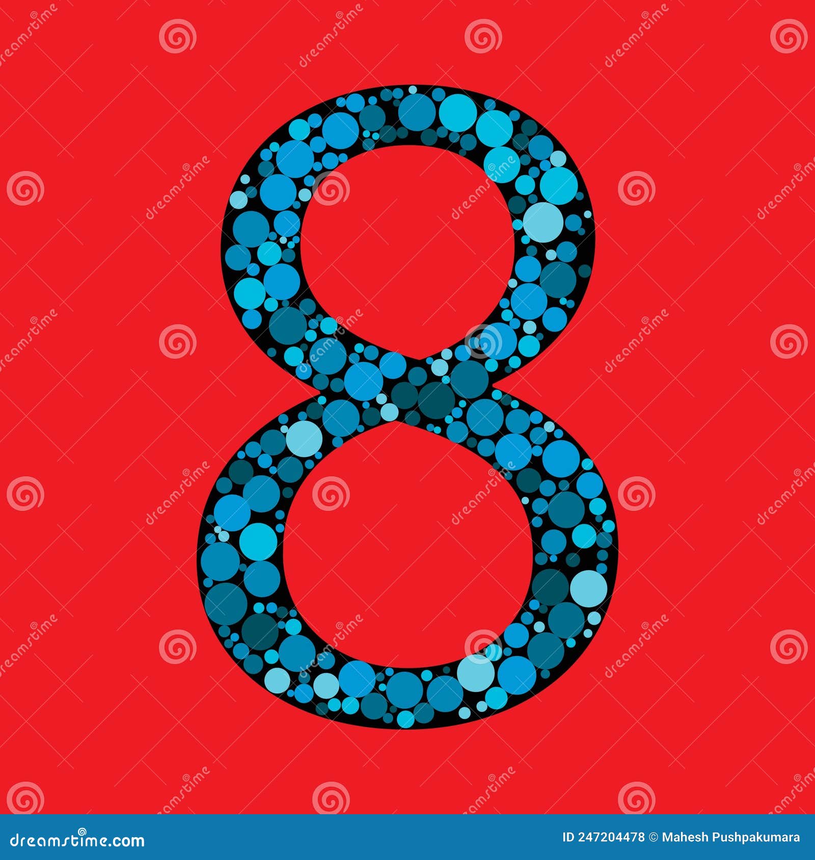 Vector Sign Number 8 in the Red Background Stock Vector - Illustration ...