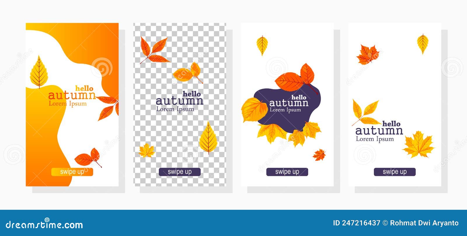 Illustration of a Set of Leave Banners with Abstract Shape Stock Vector ...