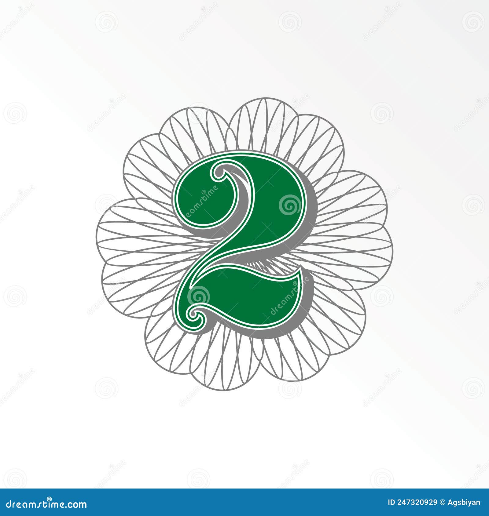 Letter or Word Number 2 or Two Dollar America Font in 3D with Line ...