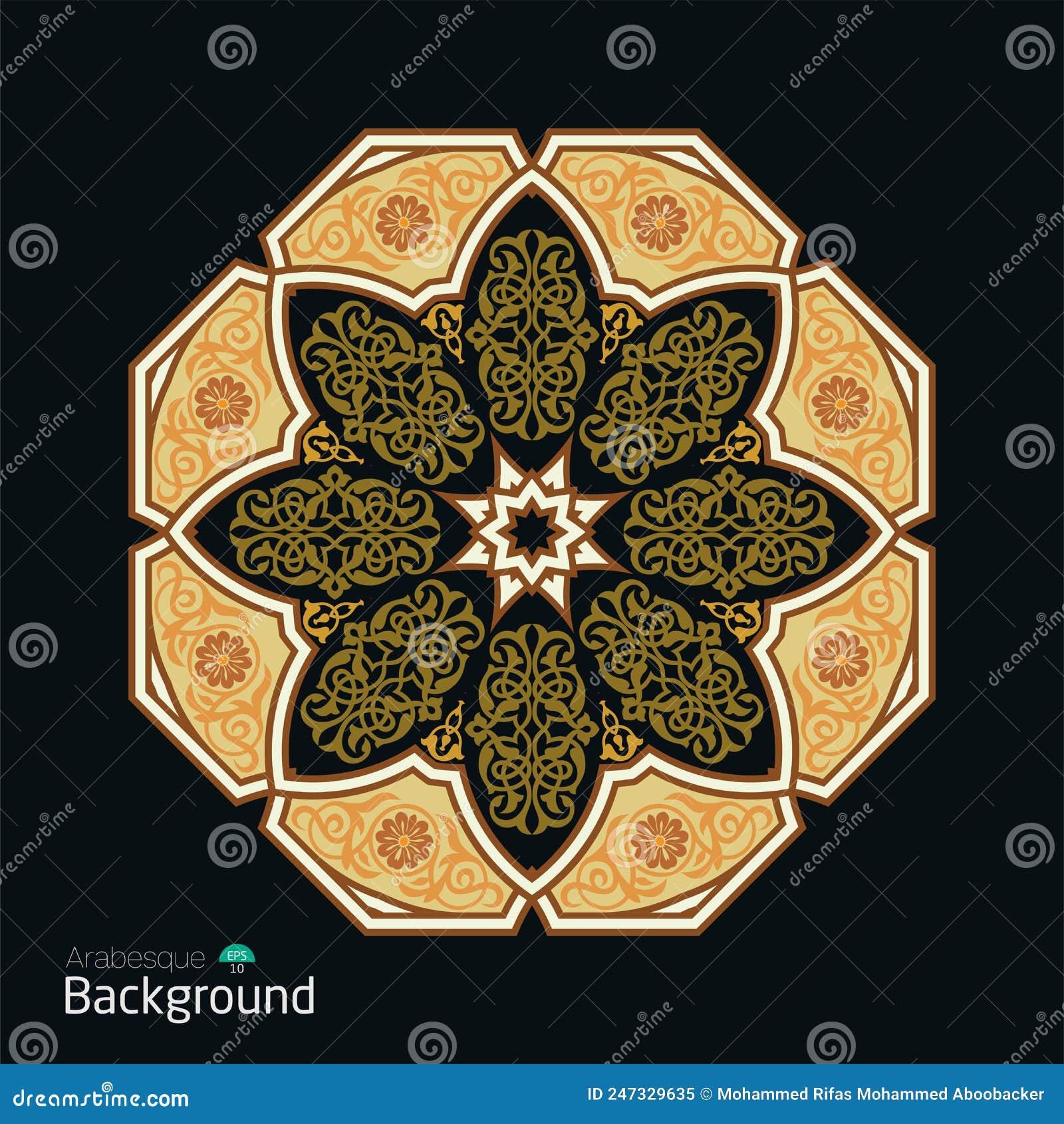 Abstract Background with Islamic Ornament, Arabic Geometric Pattern ...
