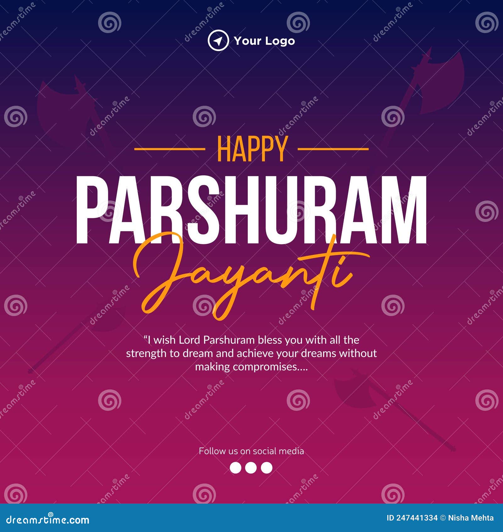 Banner Design of Happy Parshuram Jayanti Stock Vector - Illustration of ...