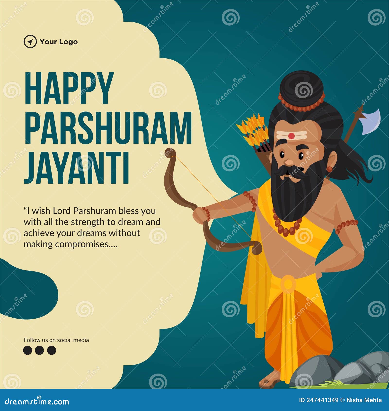 Banner Design of Happy Parshuram Jayanti Stock Vector - Illustration of ...