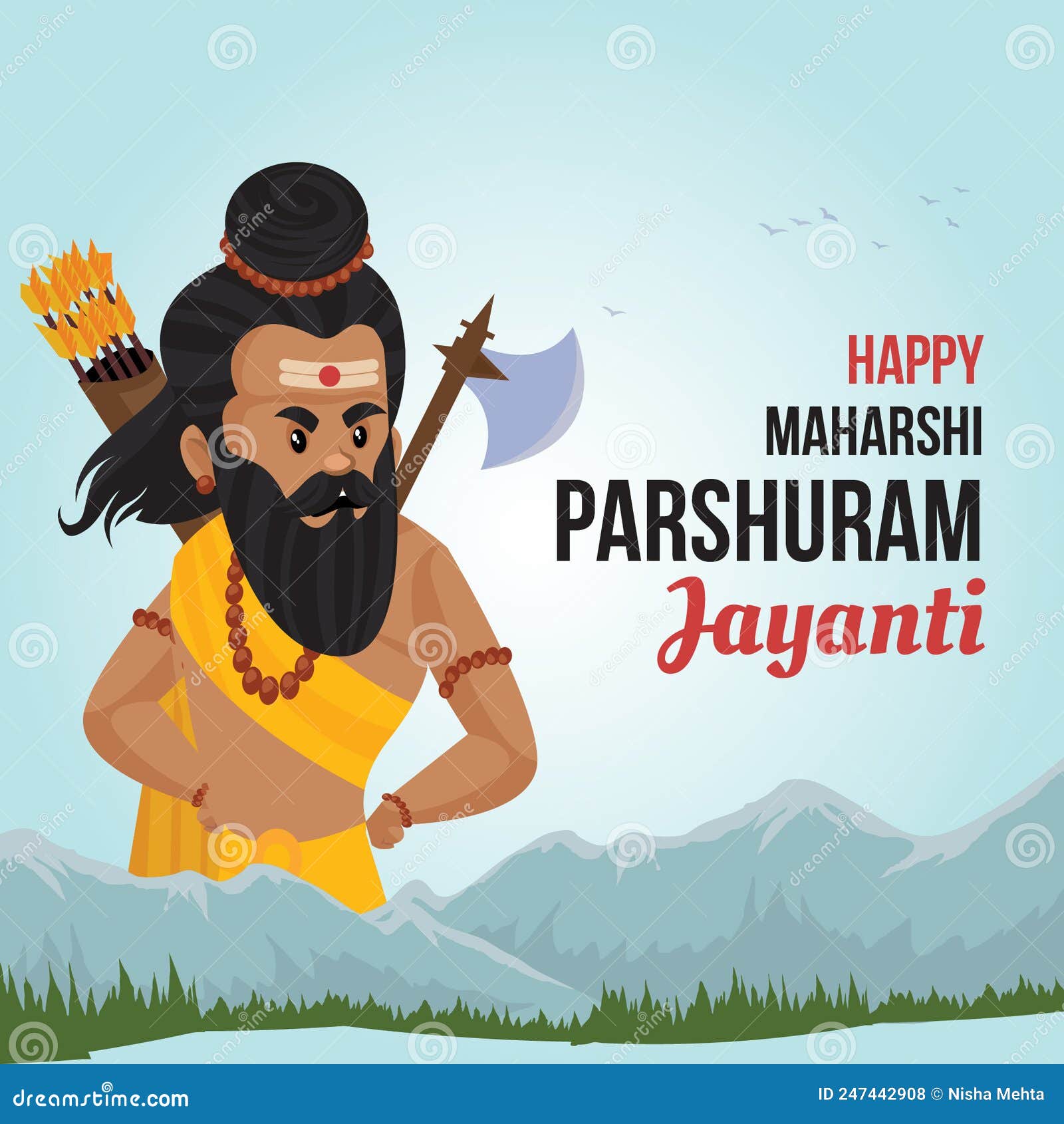 Celebration Parshuram Jayanti Festival Design Background Vector ...