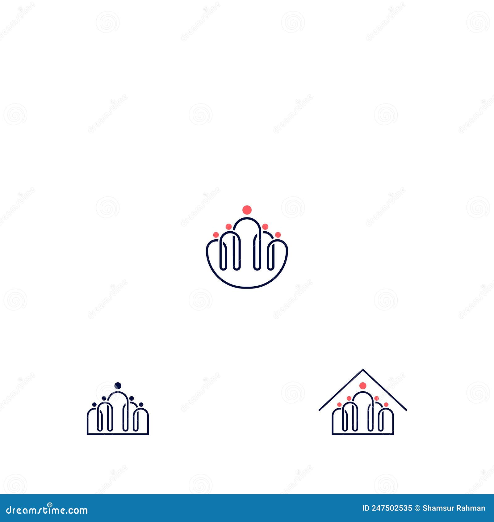 Group of People Gathering Logo Icon, Team in the House Logo Template ...