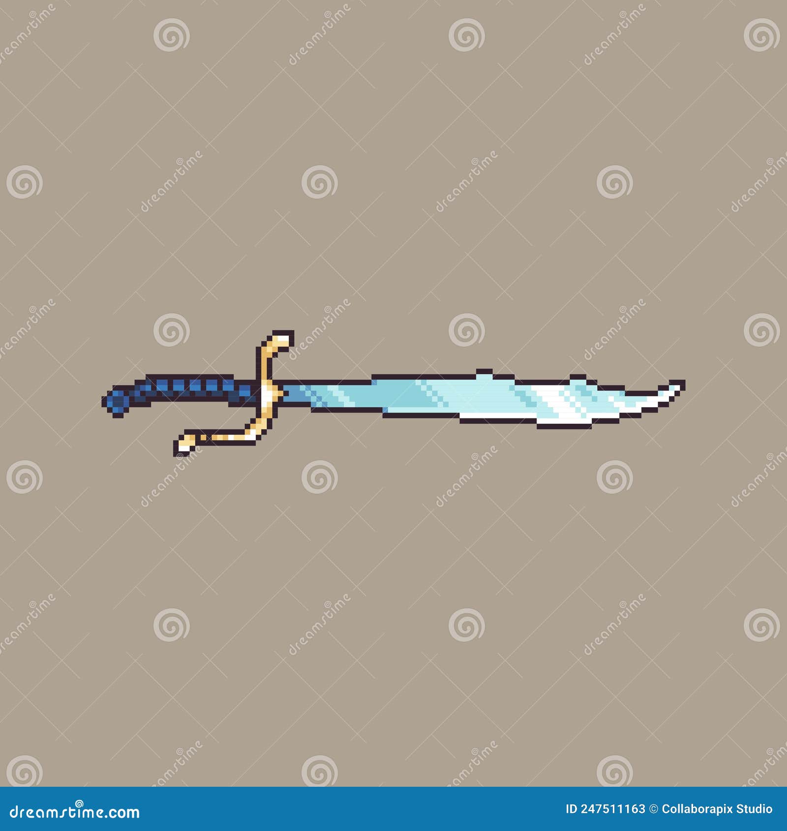 Pixel Art Falchion Illustration Vector Stock Vector - Illustration of ...