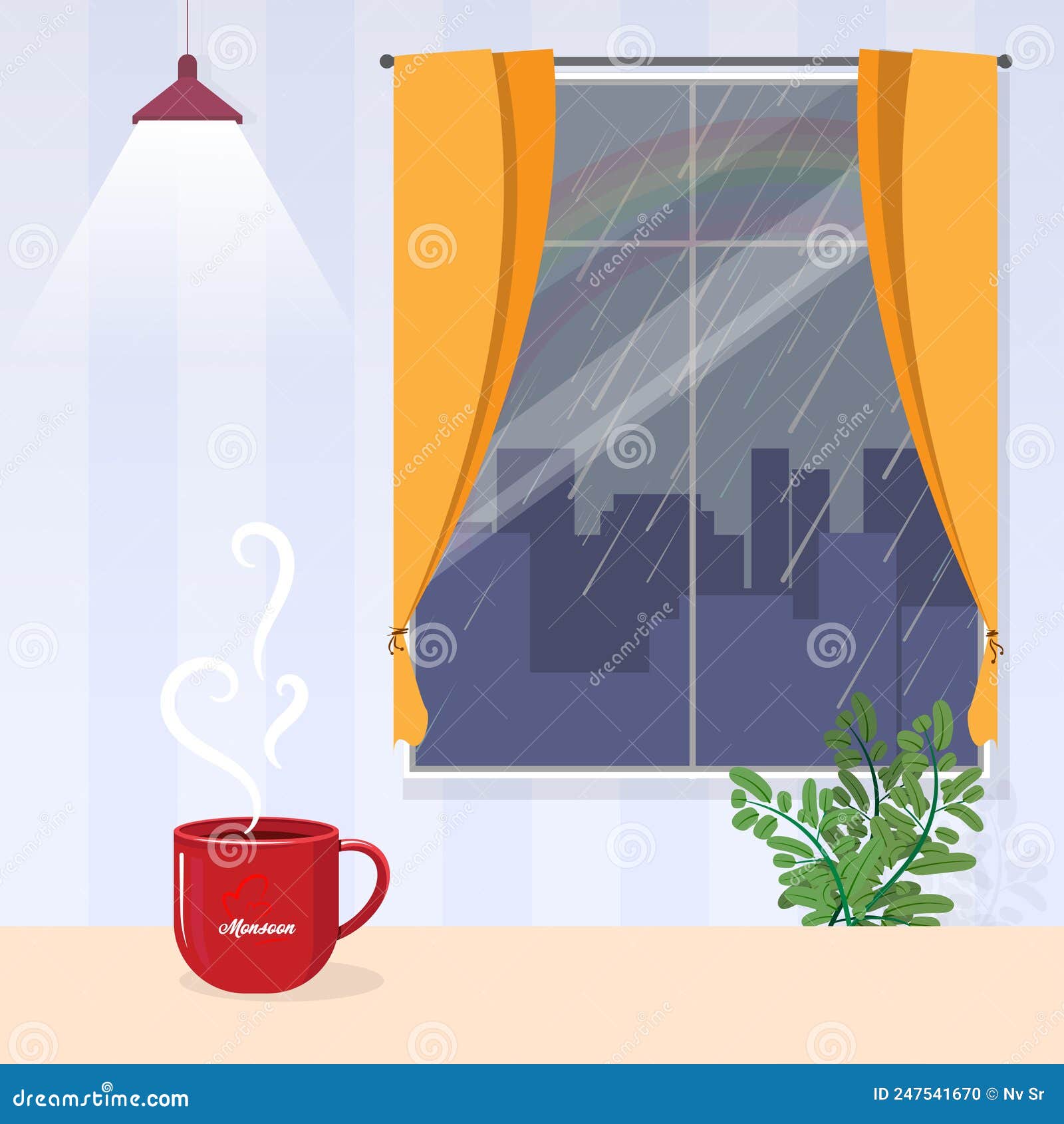 Outside Raining View from Glass Window, Monsoon Season Background ...