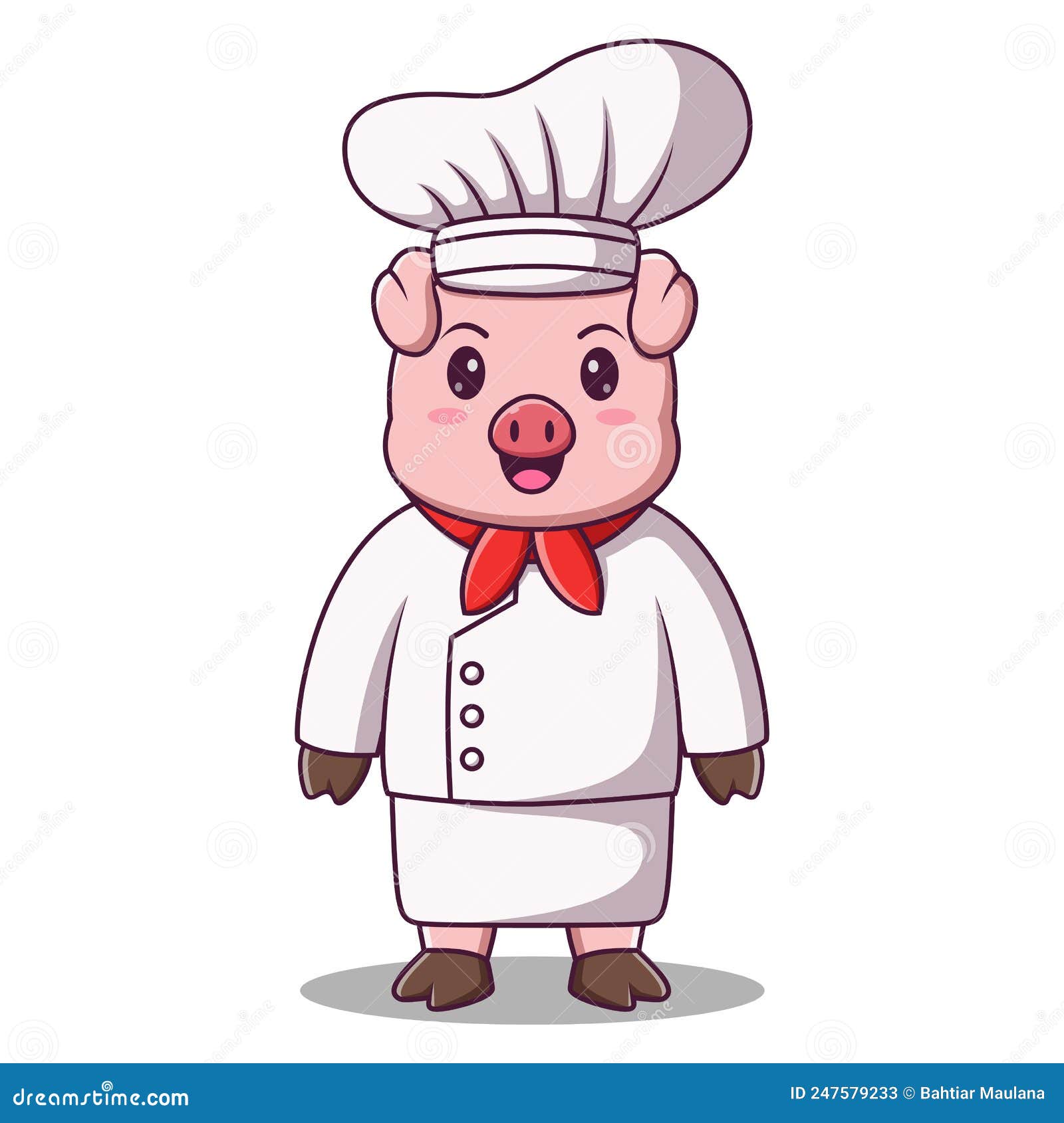 Chef Pig Mascot Cartoon Character, Pig Cooking Vector Icon Illustration ...