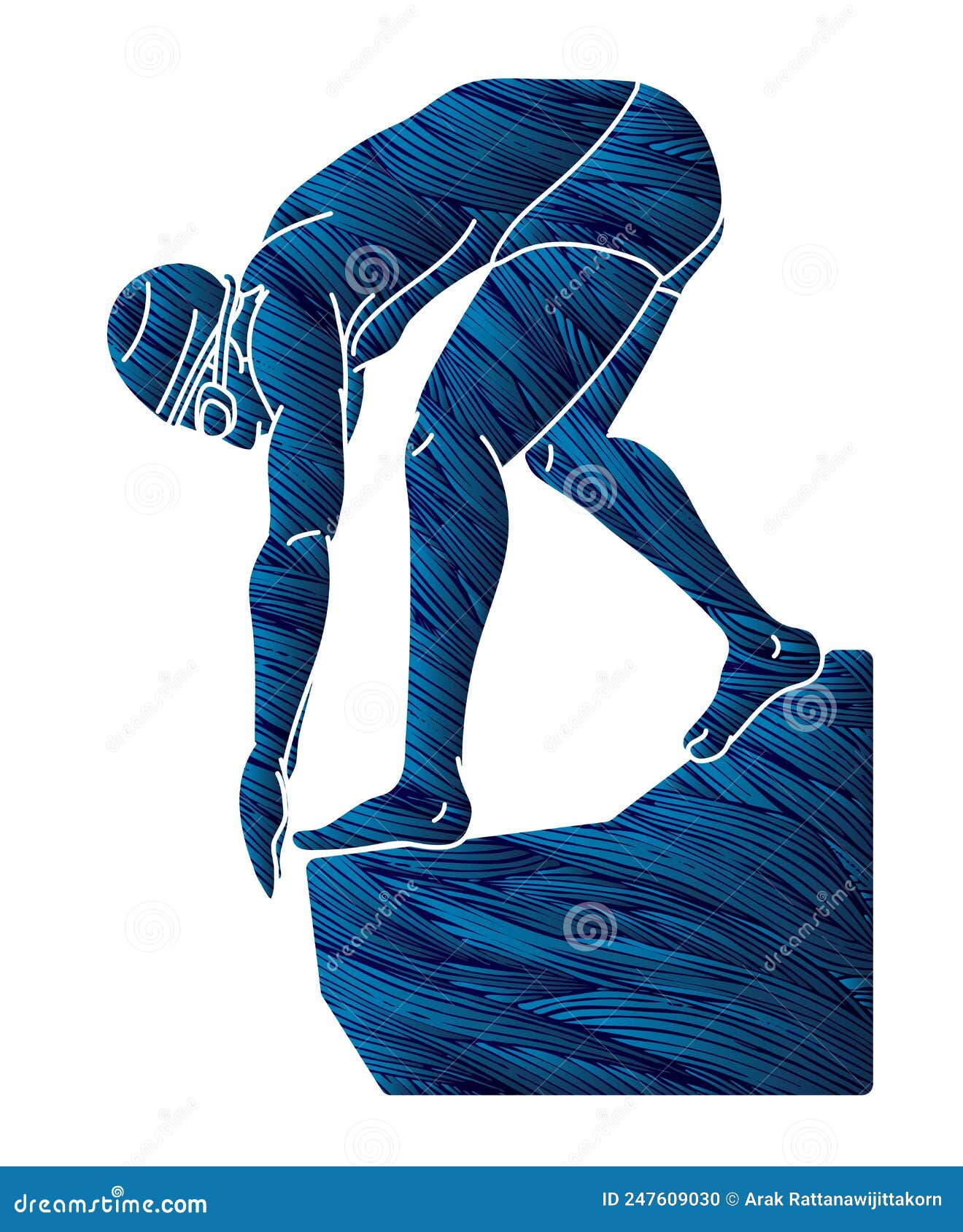 Male Swimming Sport Swimmer Action Cartoon Graphic Vector Stock Vector ...