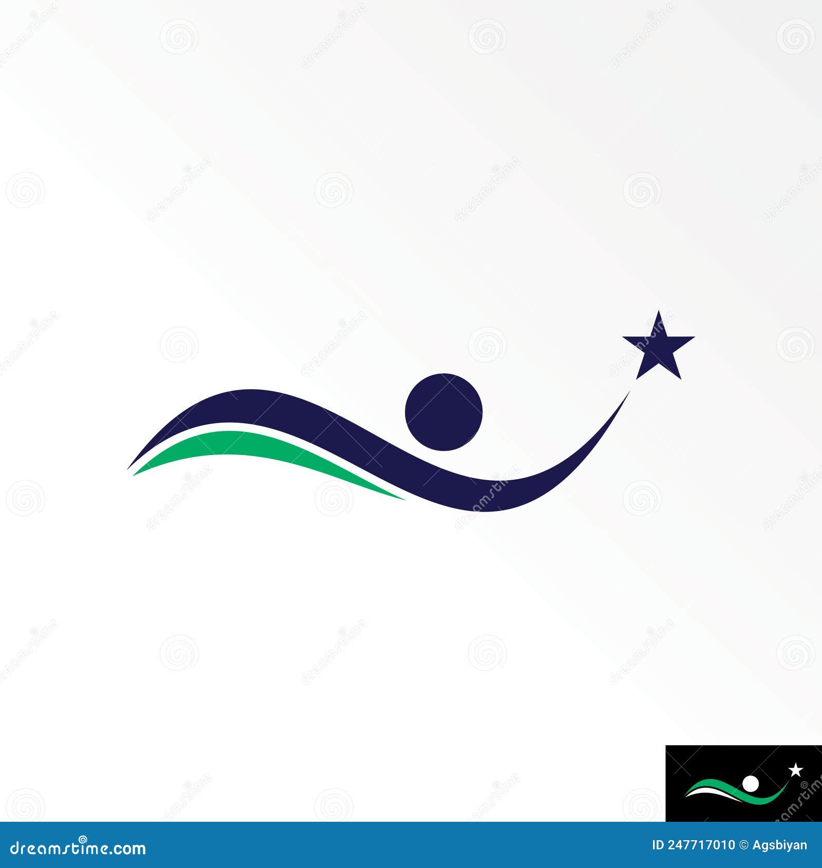 Body or Human Move or Dance with Hold Star Image Graphic Icon Logo ...