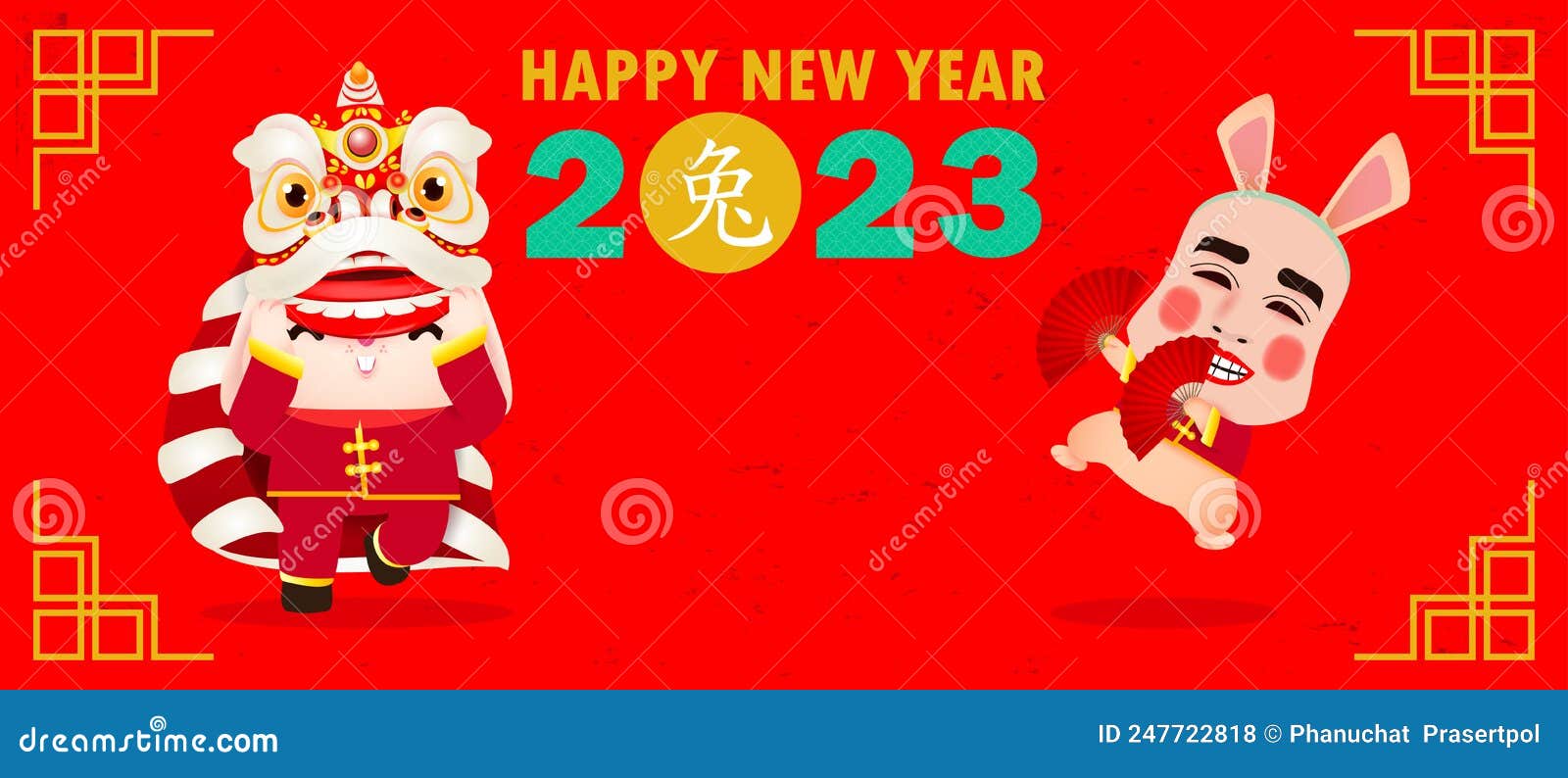 Happy Chinese New Year 2023, Year of the Rabbit Zodiac Poster Design ...