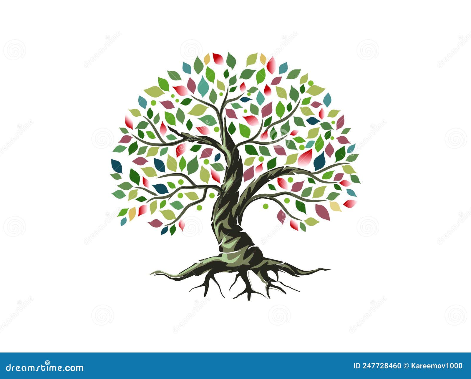 Abstract Vibrant Rainbow Tree Logo Design, Root Vector Stock Vector ...