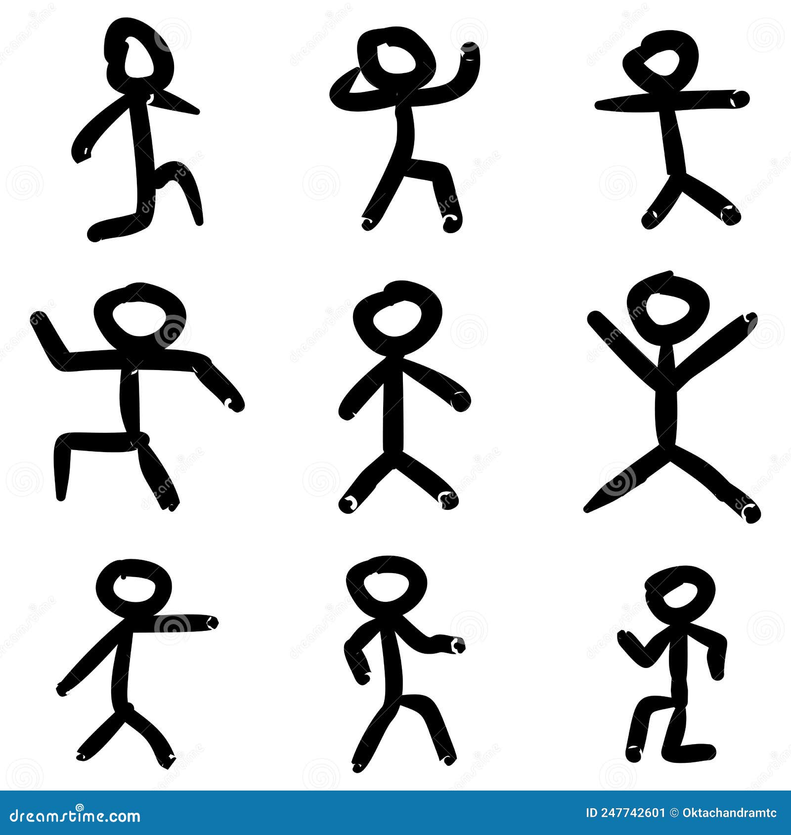 Stickman that Describes the Expression with Body Language. Stock Vector ...