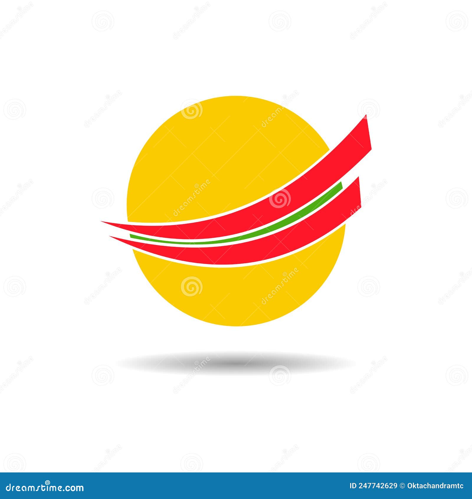 Simple Red and Big Yellow Circle Logo Sign Inspiration. Symbol for ...