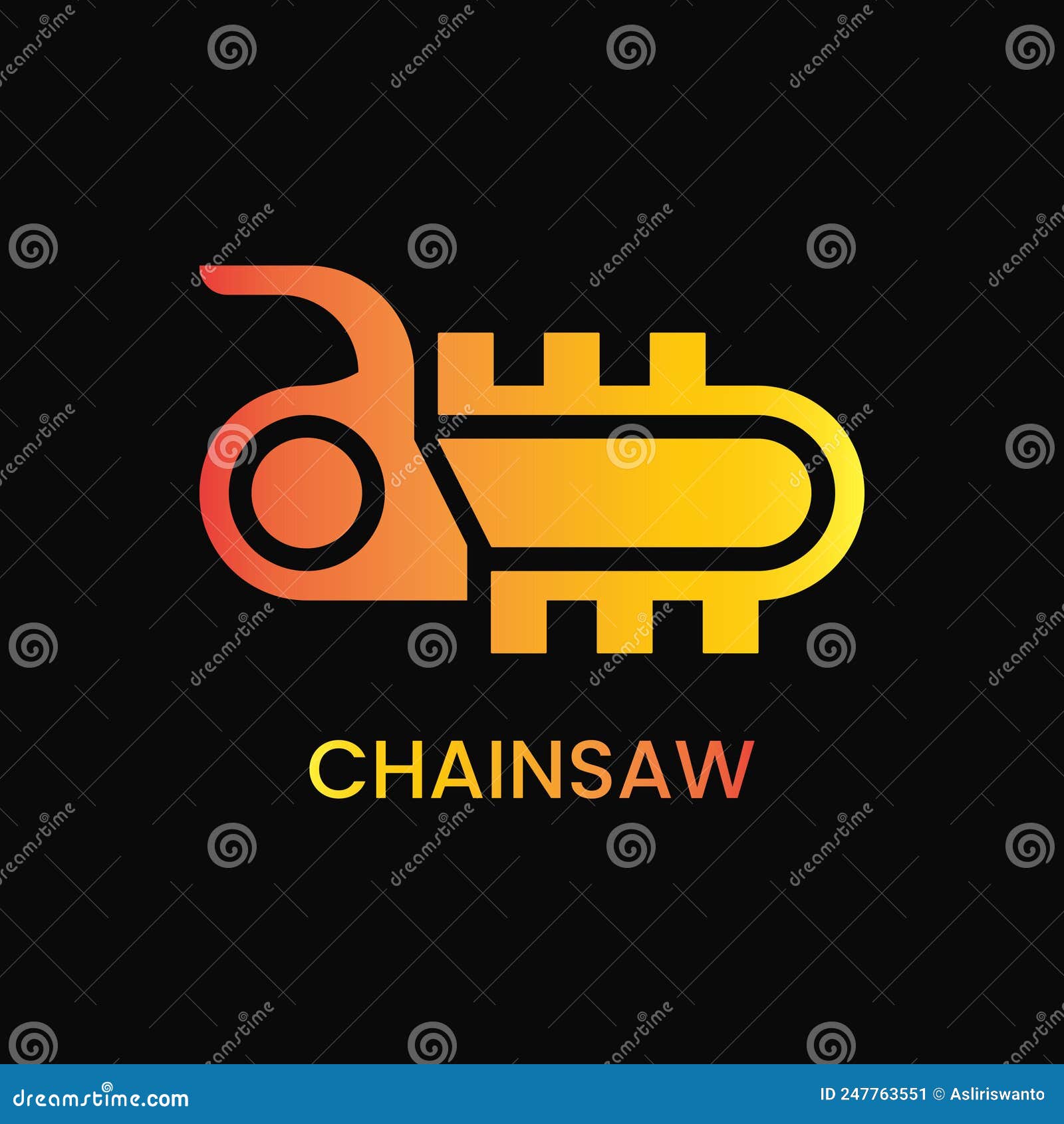 Chainsaw Logo Concept. Gradient, Flat, Minimalist, Modern, Line ...