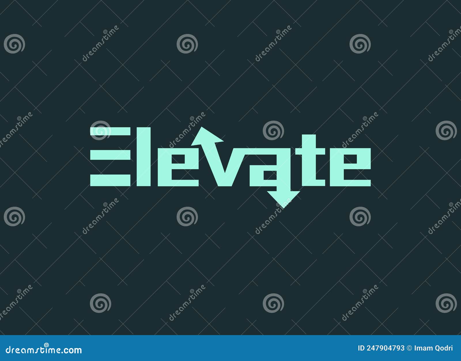 Typography Elevate Text Logo with Arrow Up and Arrow Down Stock Vector ...