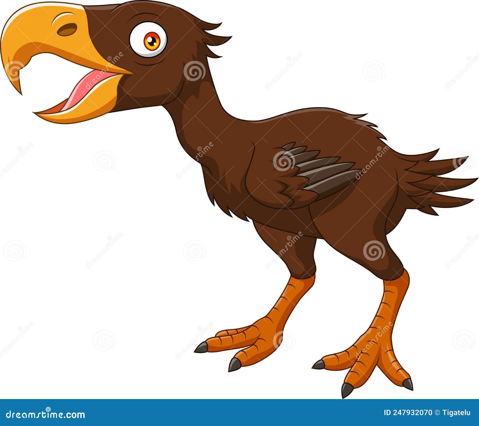 Cartoon Terror Bird on White Background Stock Vector - Illustration of ...