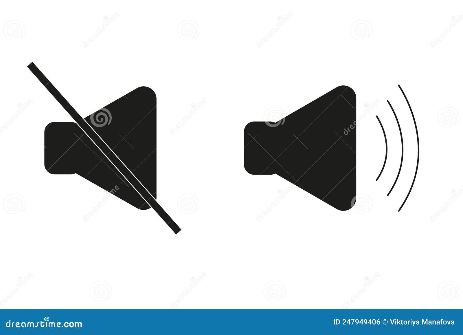 Black Icon of Volume and Sound. Speaker Image and Volume Control. Stock ...