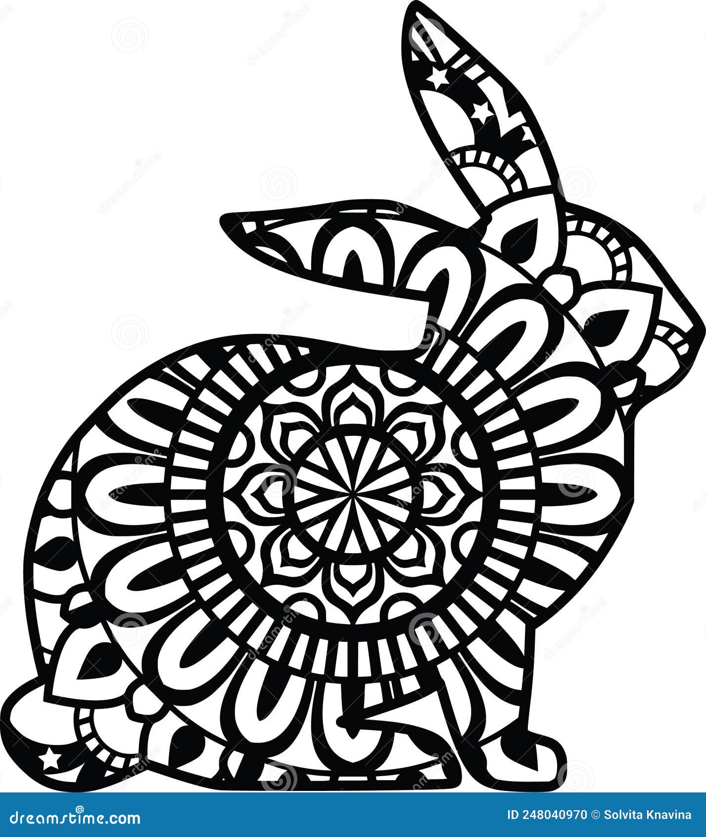 Rabbit Mandala Vector Illustration | CartoonDealer.com #248040970