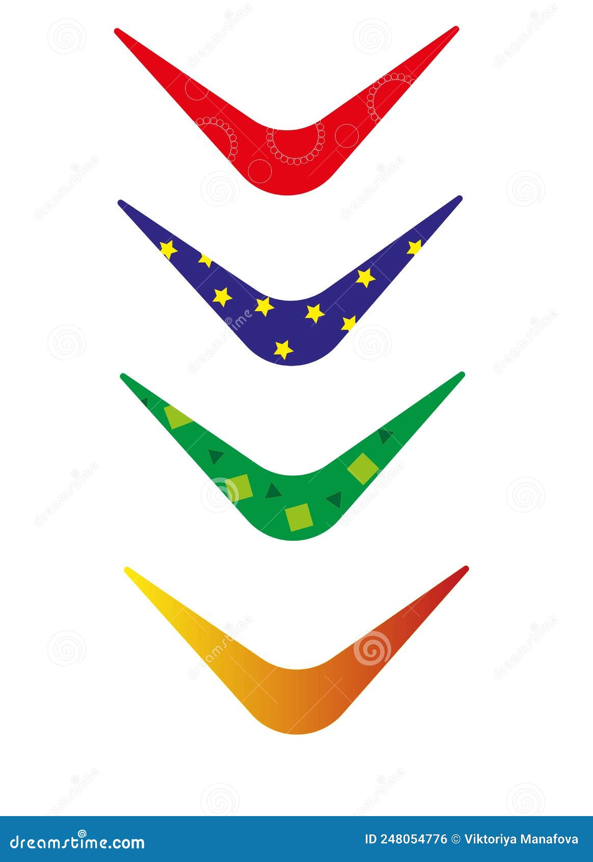 Illustration of Colored Boomerangs. Stock Vector - Illustration of ...