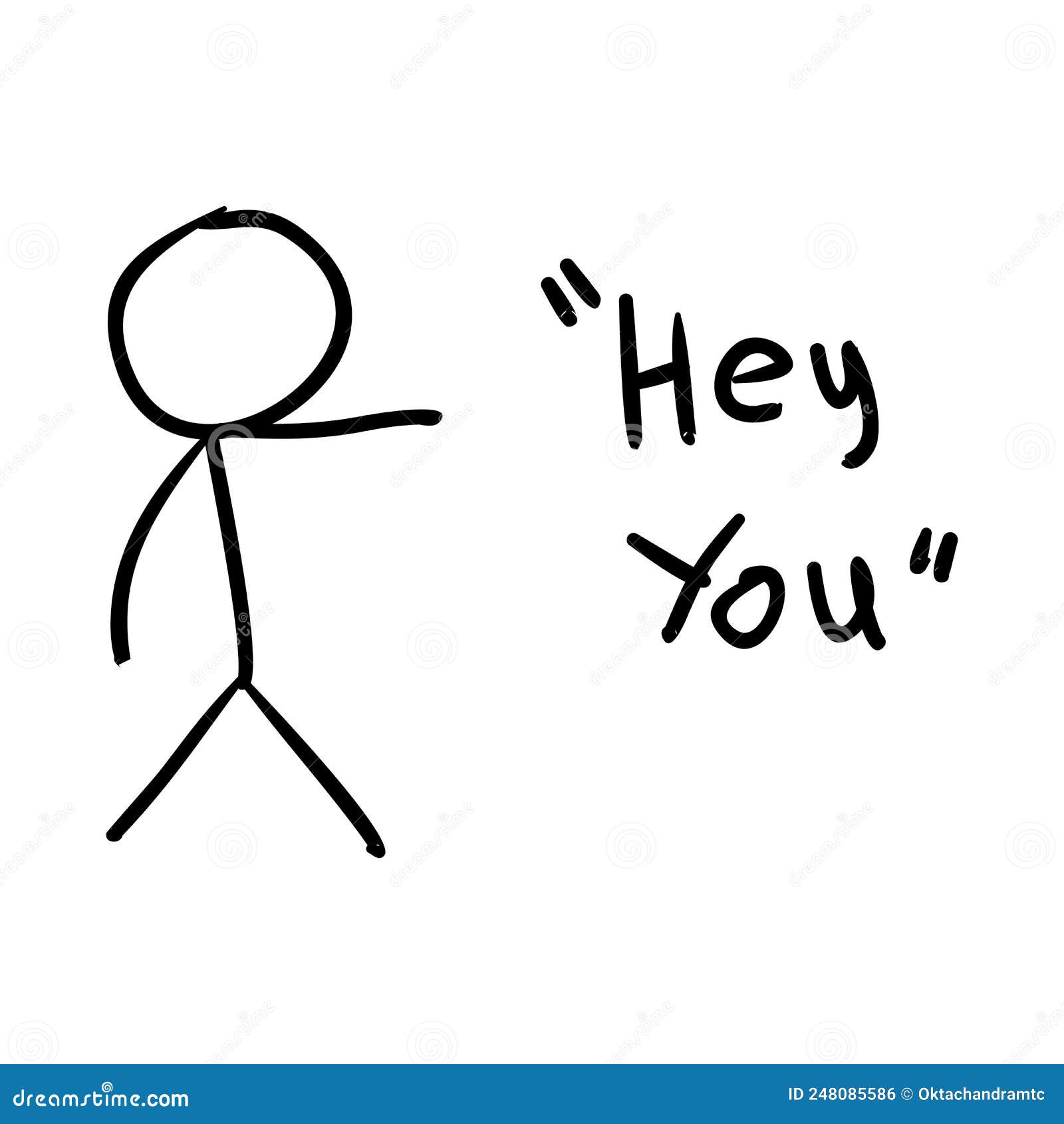 Hey You Stickman Design. Good for Sticker, Comic and the Other Stock ...