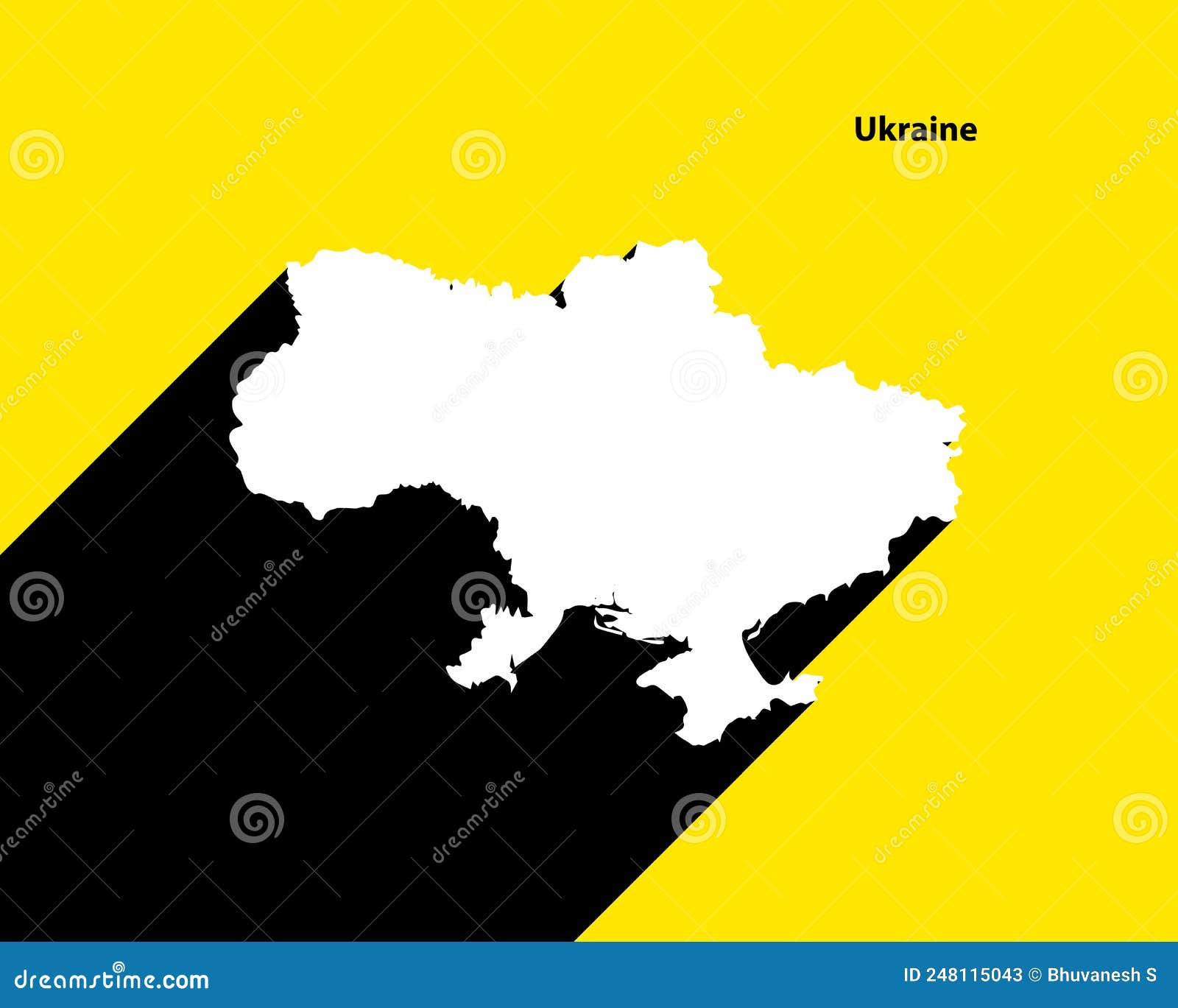 Ukraine Map on Retro Poster with Long Shadow. Vintage Sign Easy To Edit ...