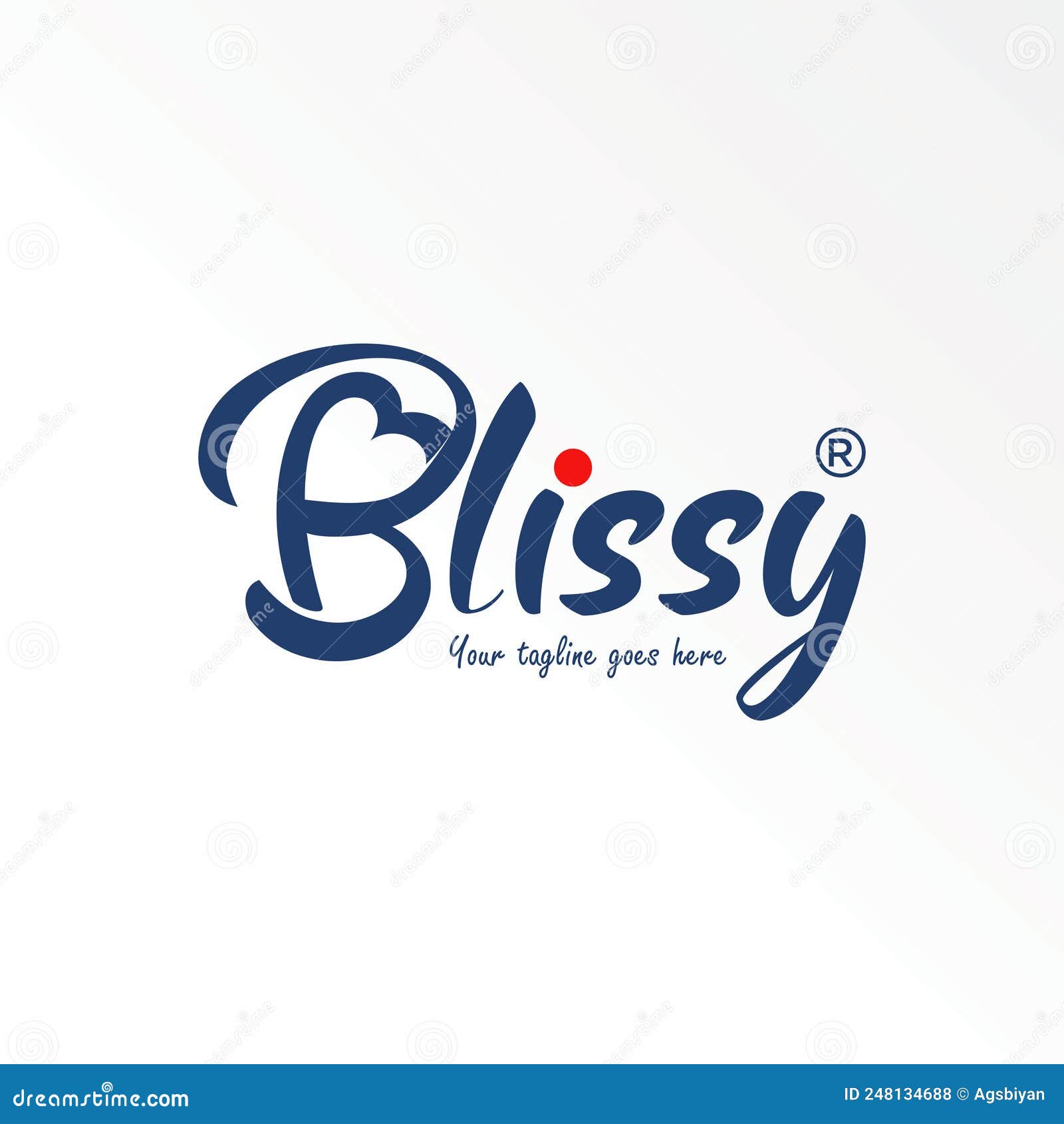 Letter or Writing BLISSY Handwritten Font with Love on Word B Image ...